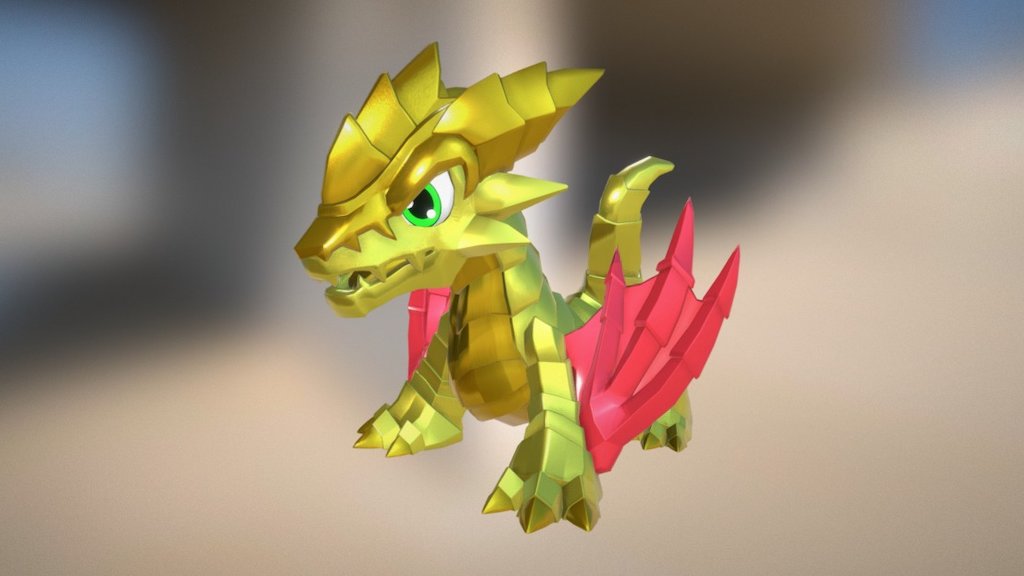 Doragon Yellow Dragon (Anim) - 3D model by panlee_3d [a8731b9] - Sketchfab