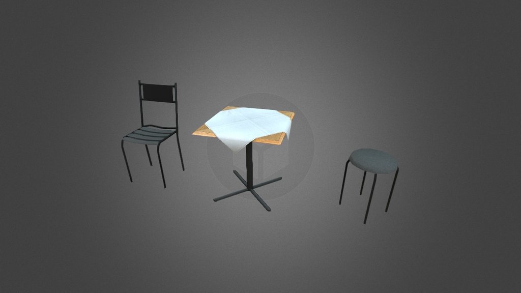 Genova Table & Chairs - 3D model by leovst [a87f050] - Sketchfab