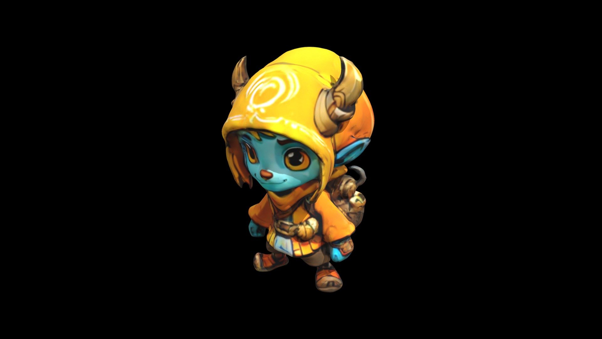 【Image】 A cute cartoon character with blue skin, - Download Free 3D ...