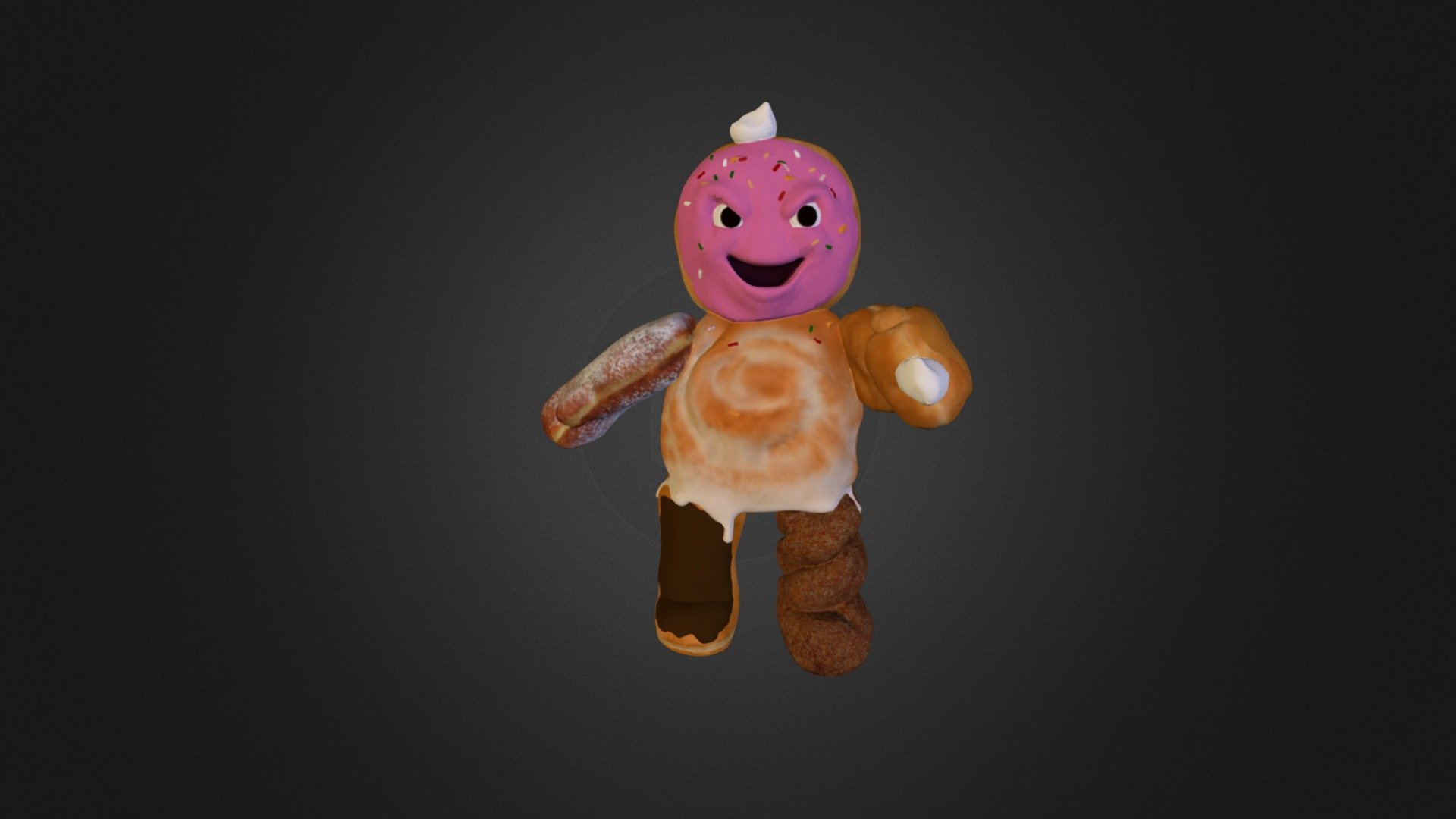 Doughnut Monster - 3D model by redmittens [a880d20] - Sketchfab
