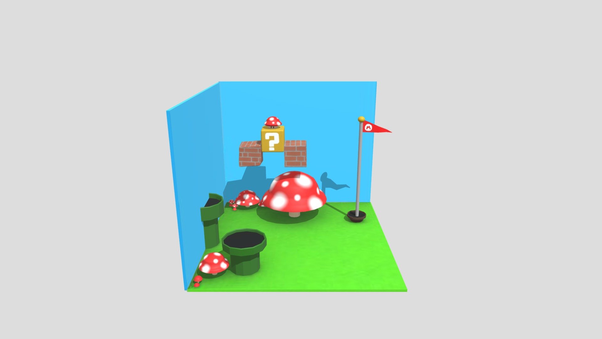Super Mario_Environment_Textured - 3D model by gemani [a882787] - Sketchfab