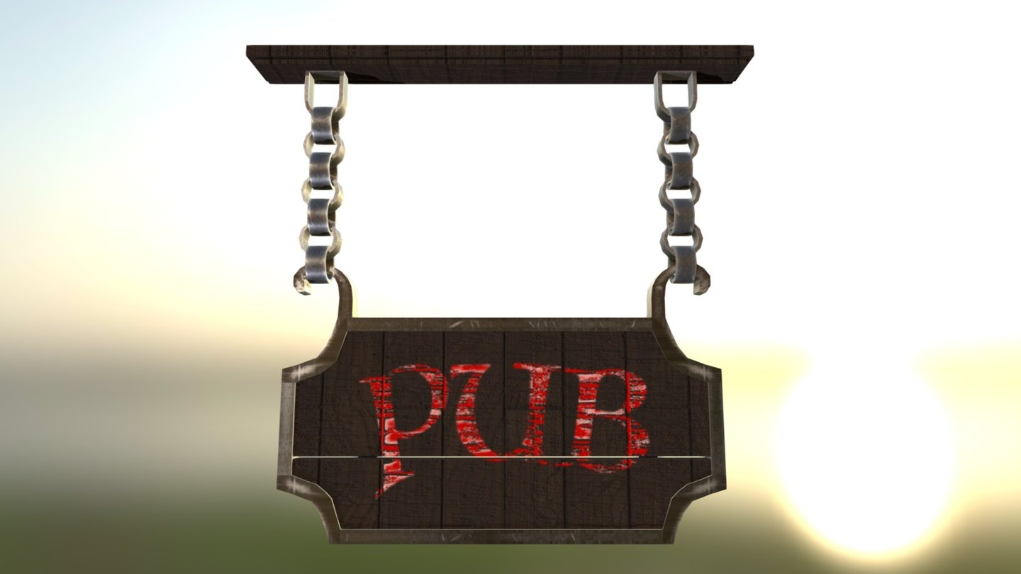 Pub Sign - 3D model by Zhollt (@Zholltmos) [a885b63] - Sketchfab