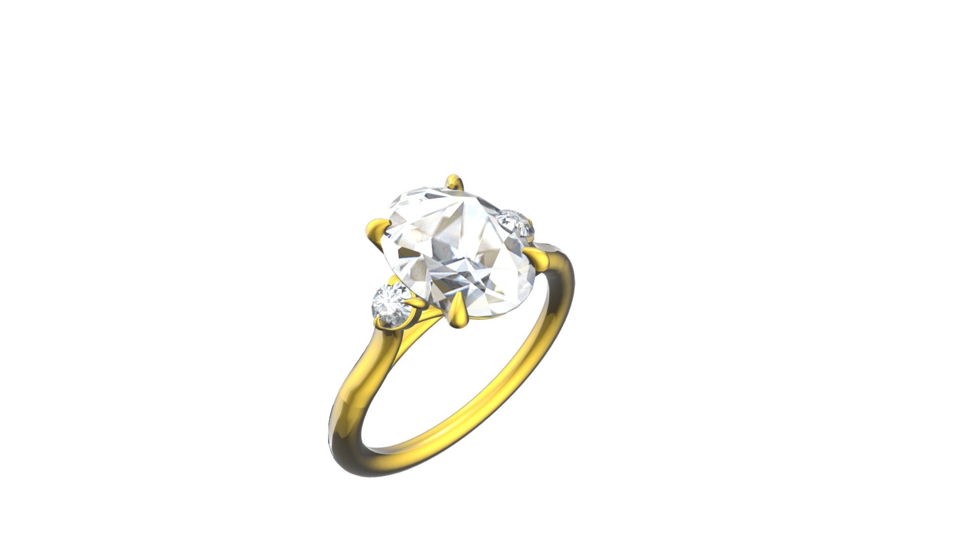 oval 3stone - 3D model by tompkins90 [a886ddf] - Sketchfab