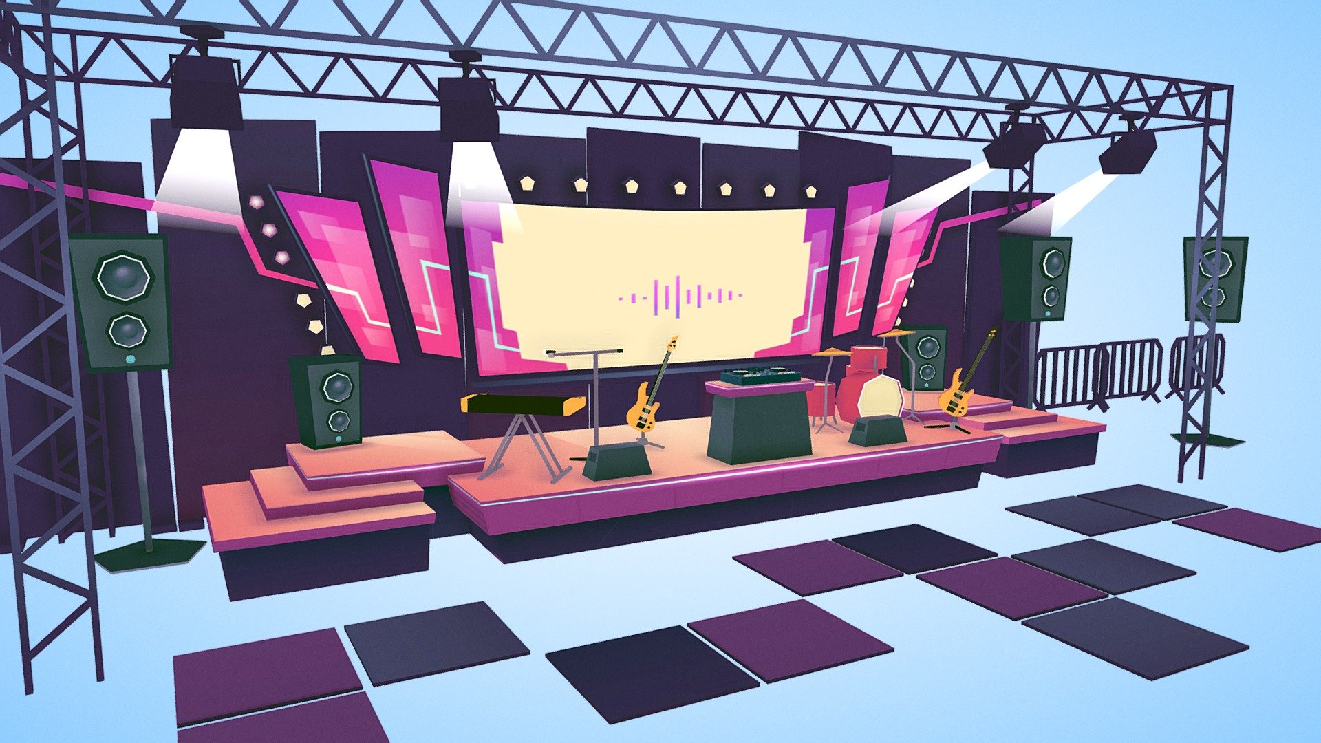 MUSIC CONCERT FESTIVAL DJ SCENE INSTRUMENT 🎶🎸 - Buy Royalty Free 3D ...