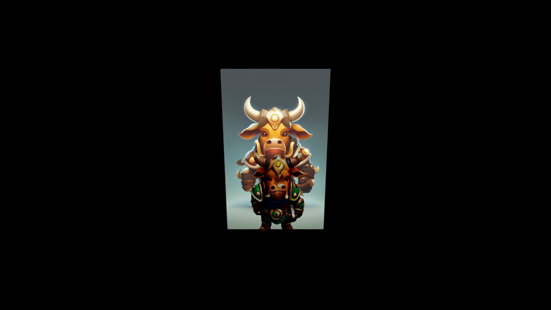 cartoon bull with armor and glowing eyes standi - Download Free 3D ...