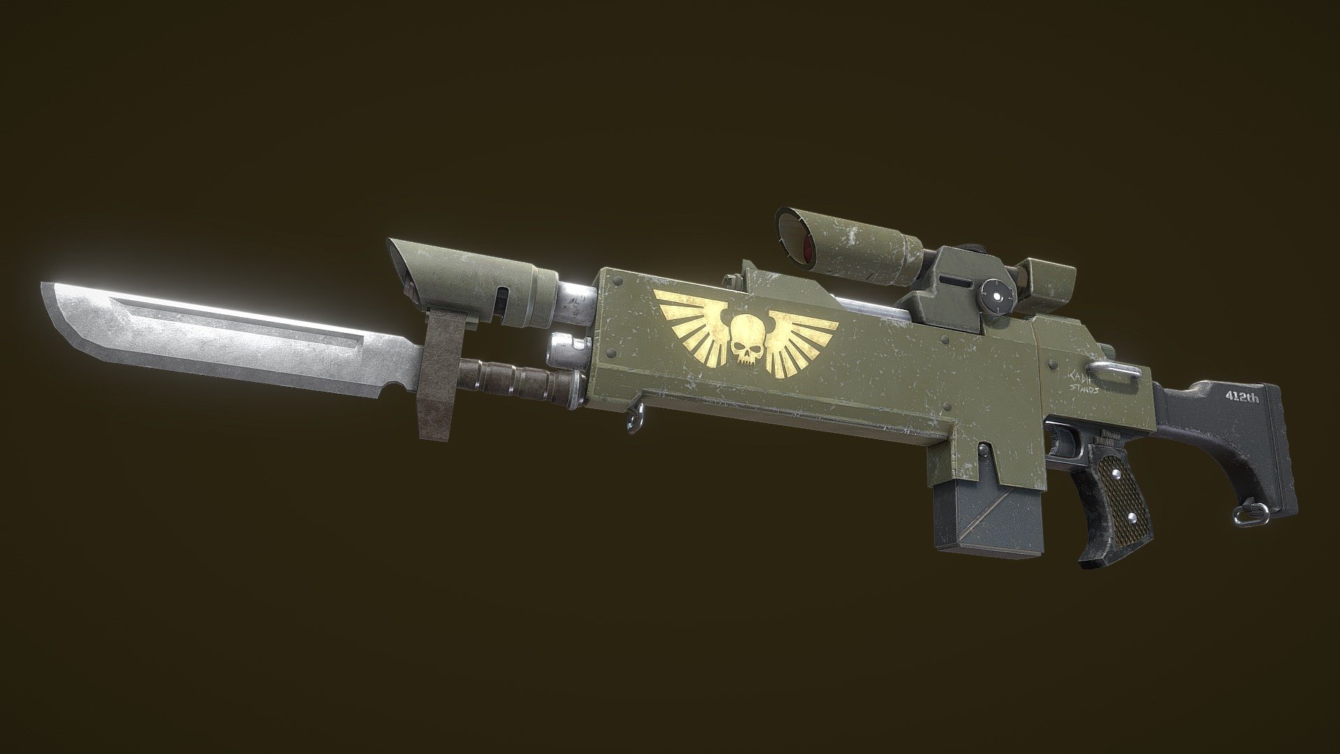 W40k lasgun - 3D model by Shinobi-kun [a899edd] - Sketchfab