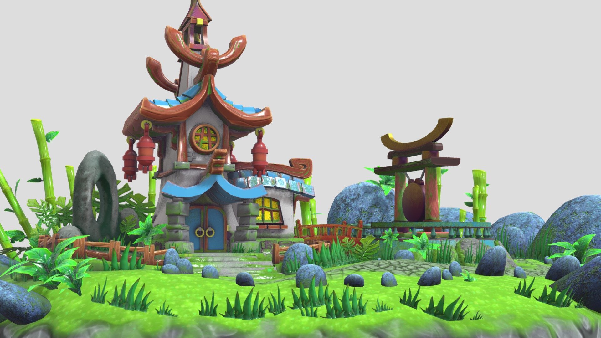 Japanese House Stylized - Download Free 3D model by Mrtonski ...