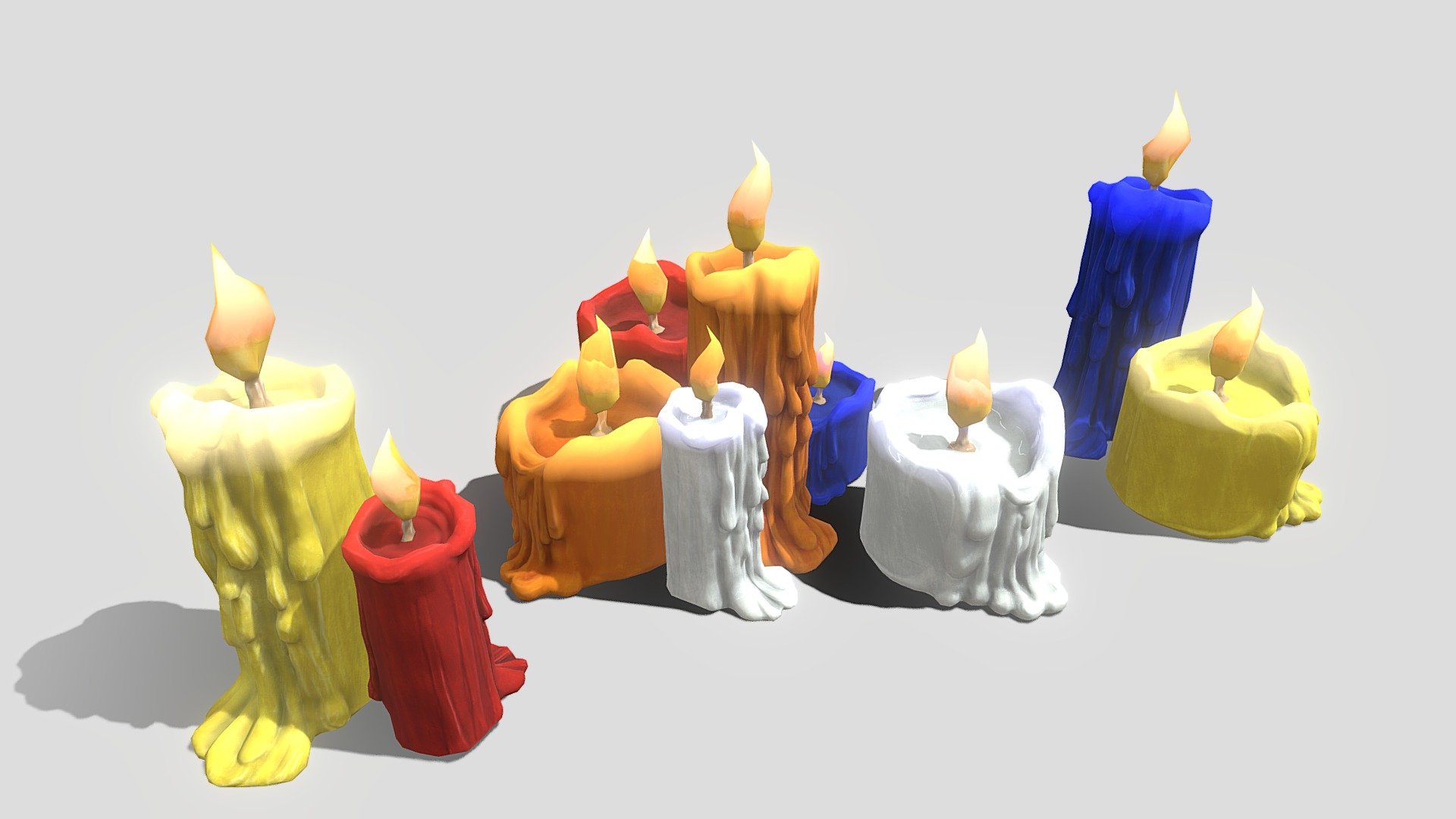 Colorful Candles - Buy Royalty Free 3D model by enyagerber [a8a42bc] - Sketchfab Store