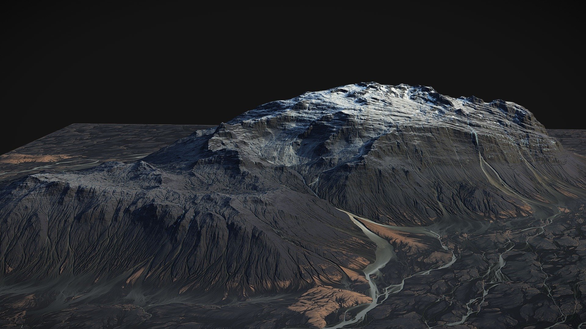 Iceland Black Mountains (World Machine) (2) - Buy Royalty Free 3D model ...