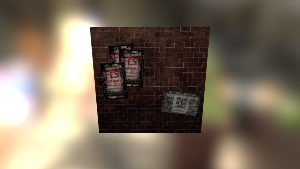 Back Alley - Brick Wall w/ Posters - 3D model by Brae Forbes ...