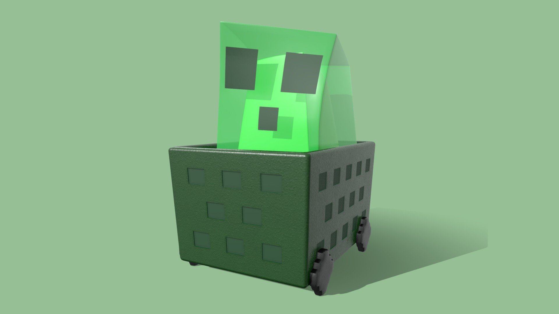 Minecraft Slime Cube in Minecart - Download Free 3D model by CYX1122 ...