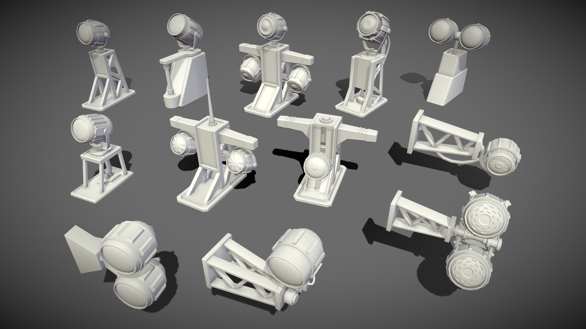 Low Poly Lamps - 12 pieces - 3D model by 3d.armzep [a8bf298] - Sketchfab