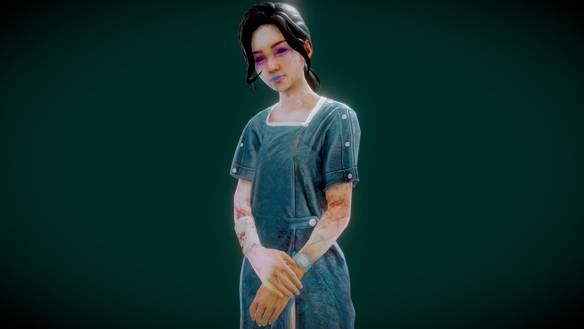 Sick girl hospital with Animations - Download Free 3D model by Luna ...
