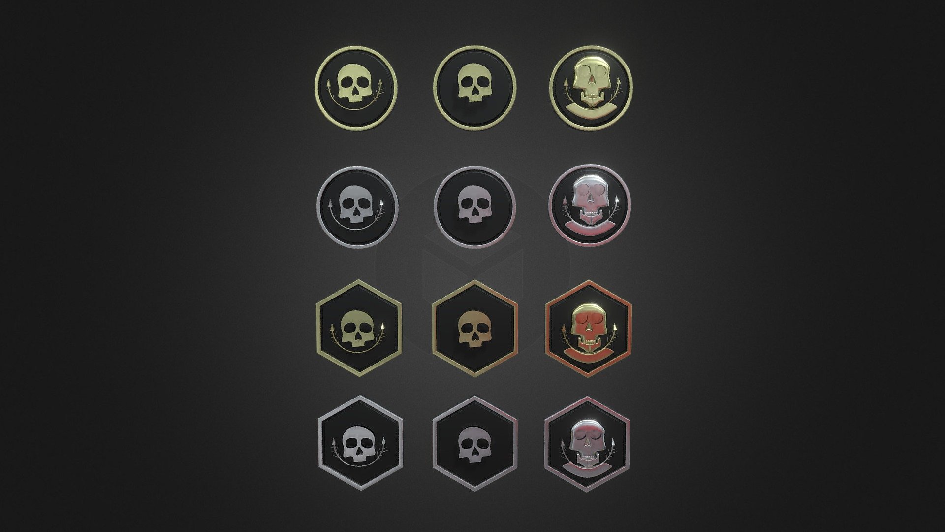 (FREE) Skull Badges - 3D model by NIXO (@nixo_design) [a8c0bae] - Sketchfab