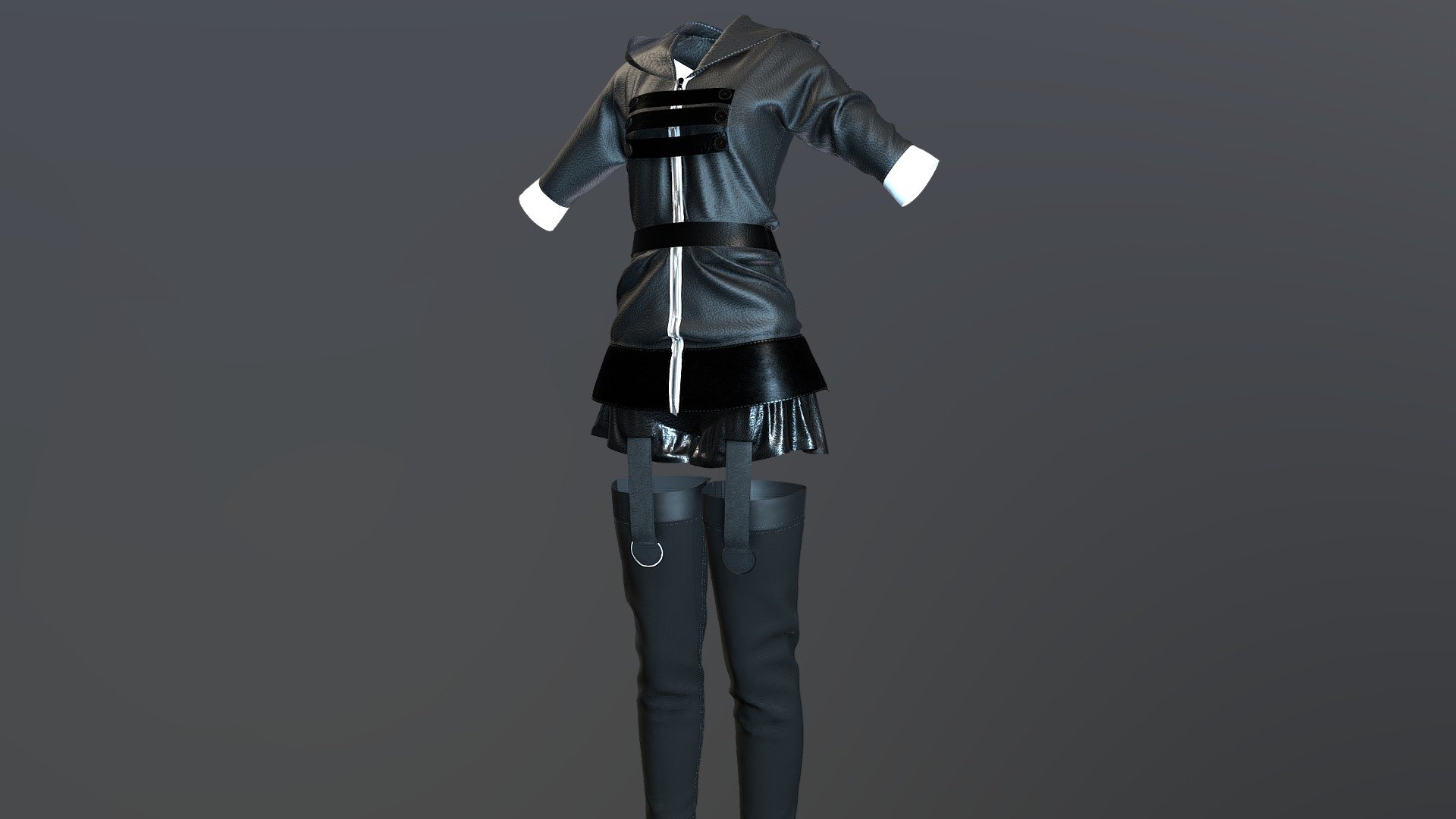 Touka Clothing - Tokyo Ghoul - Download Free 3D model by Damo Designz ...