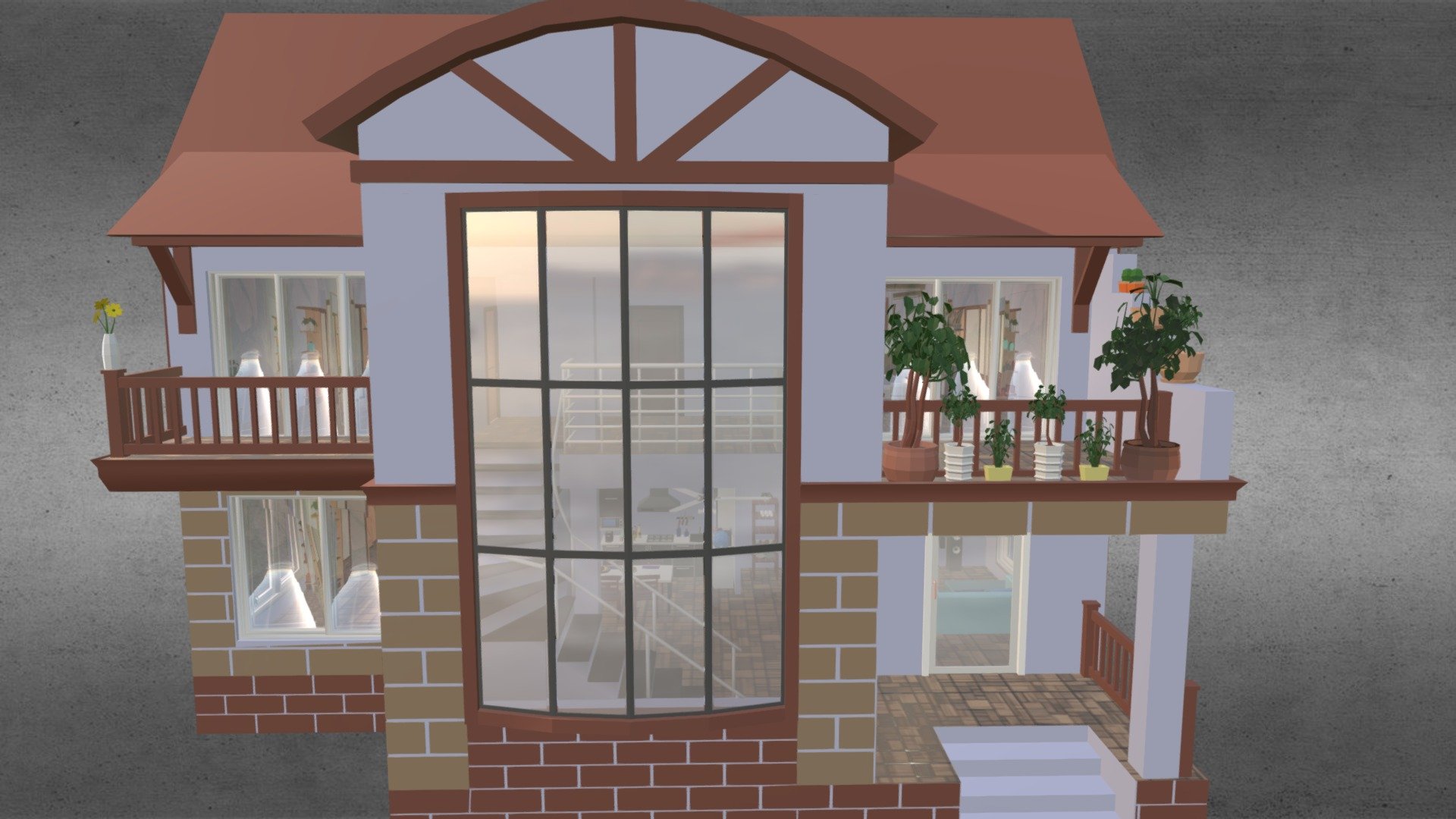 House with interior elements - Download Free 3D model by 3D Arena ...