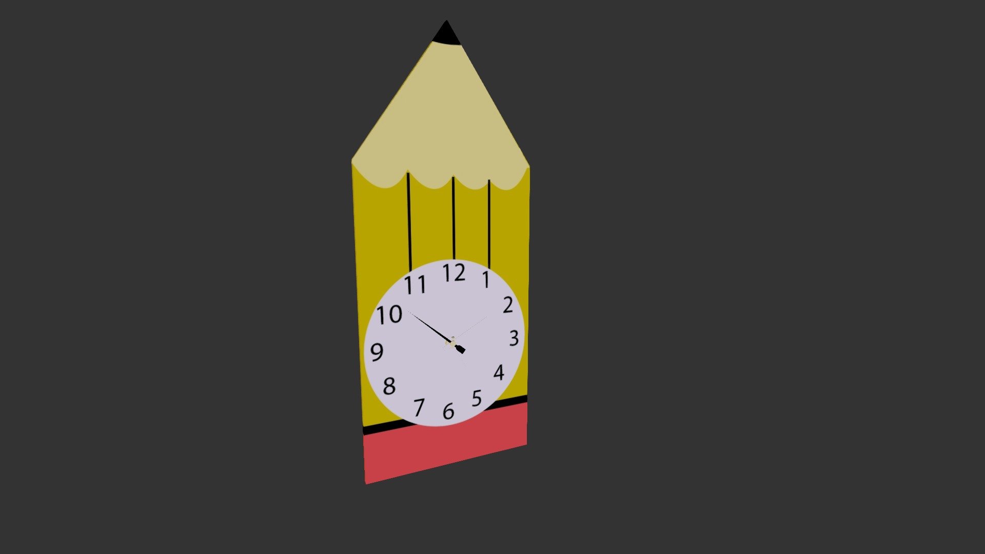 pencil clock - 3D model by beme01 [a8daac5] - Sketchfab
