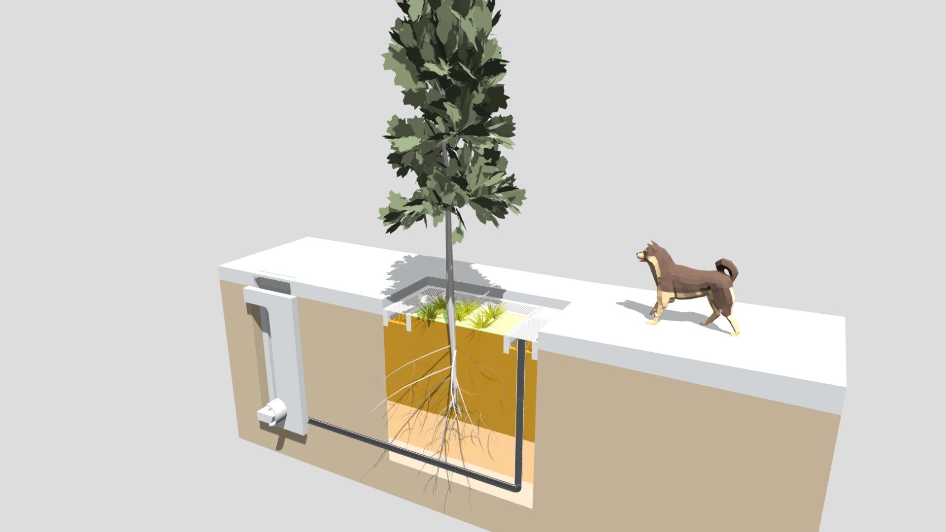 Tree Pit with Water Flow - Download Free 3D model by inspiredesign ...
