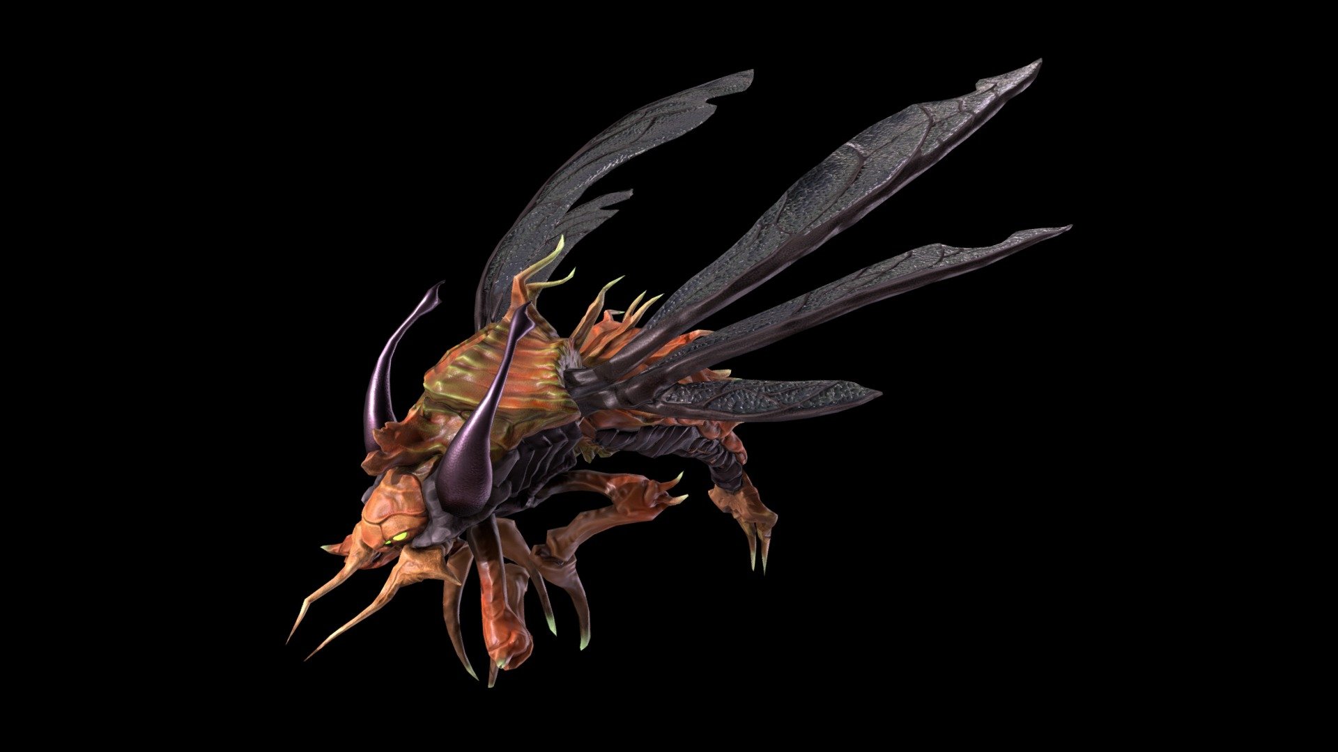 Alien wasp-like insect - 3D model by ramazbass [a8ddf62] - Sketchfab