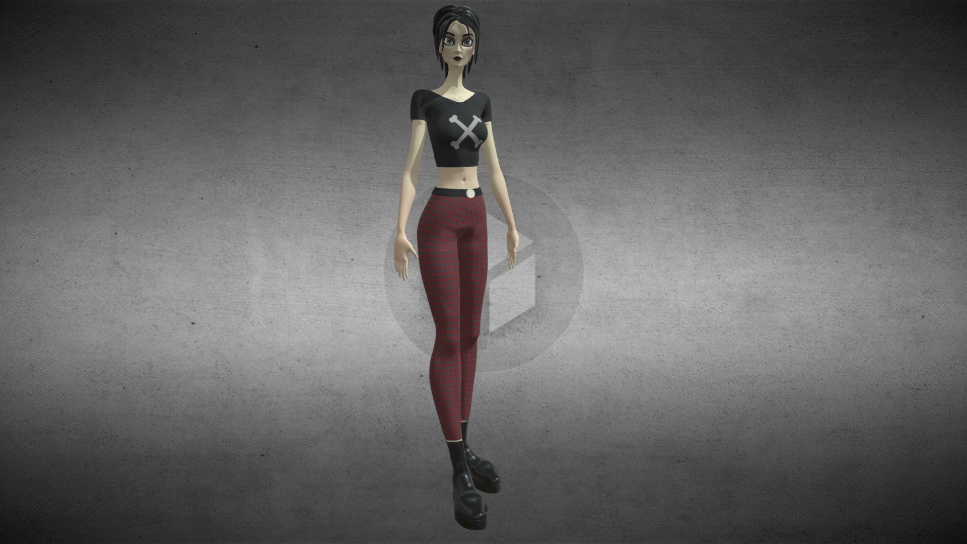 Stylized Goth/Punk Female Character - 3D model by AAWeir [a8de0f8 ...