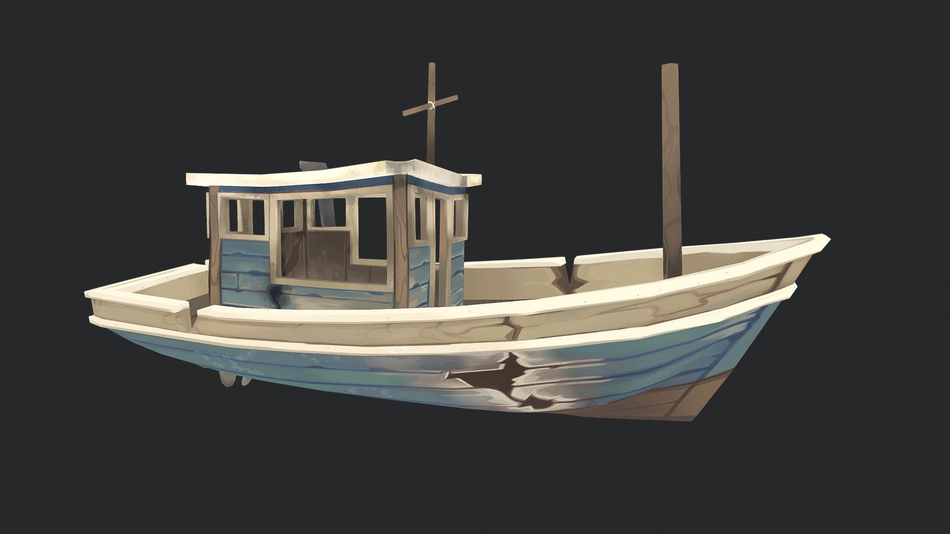 Stylized Aged Shipwrecked Boat - 3D model by heartsinge [a8e142d ...