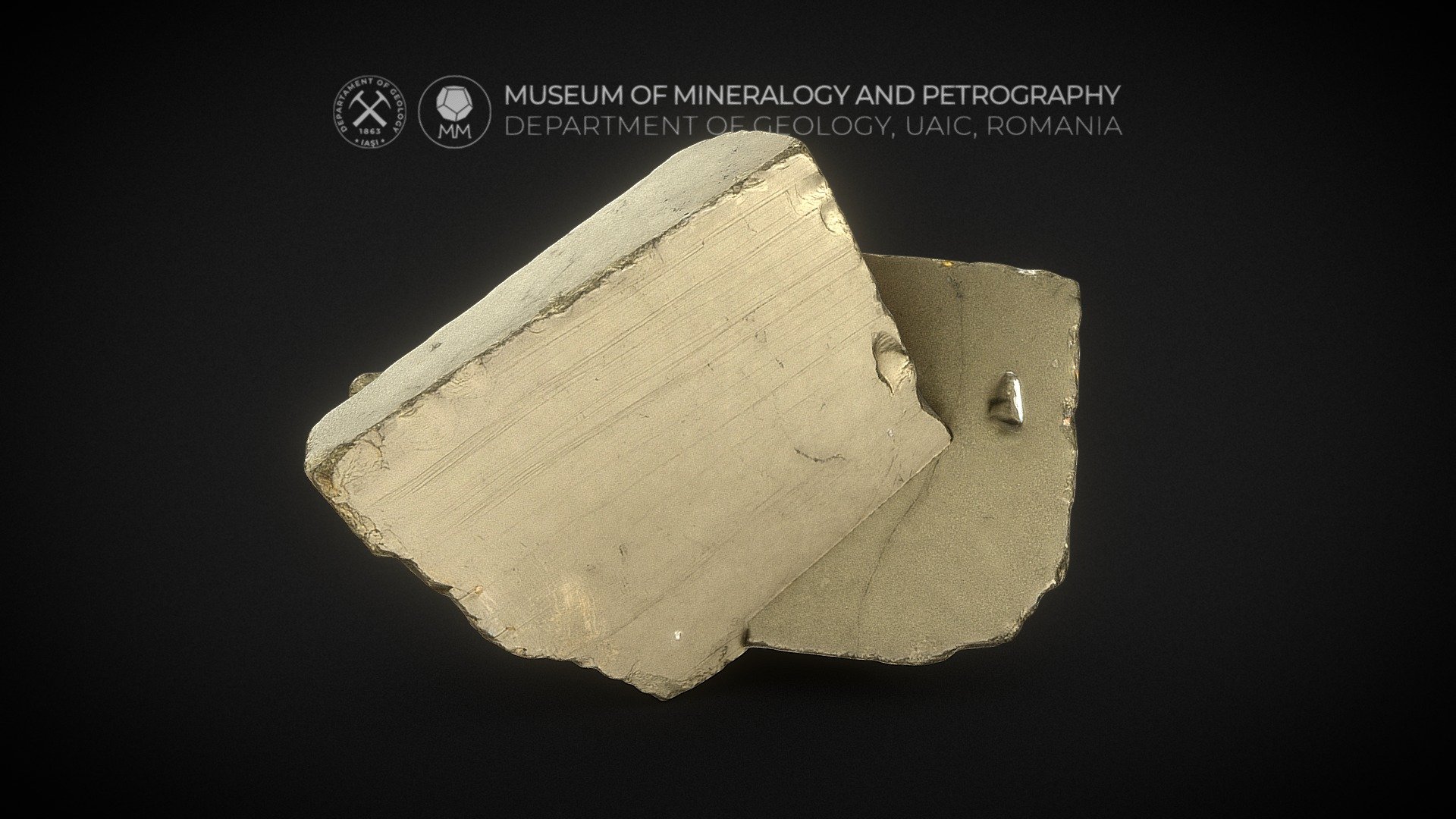 Two bright Pyrite aesthetically intergrown - 3D model by Museum of ...
