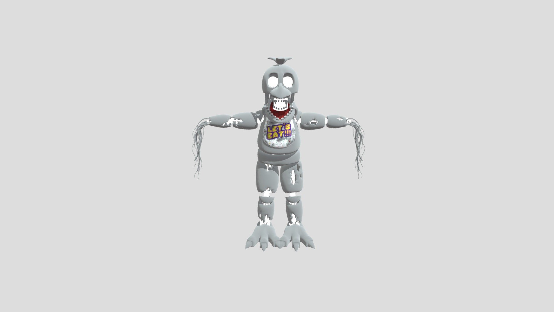 Withered Chica - Download Free 3D model by AndyBy2002 [a8e53a4] - Sketchfab