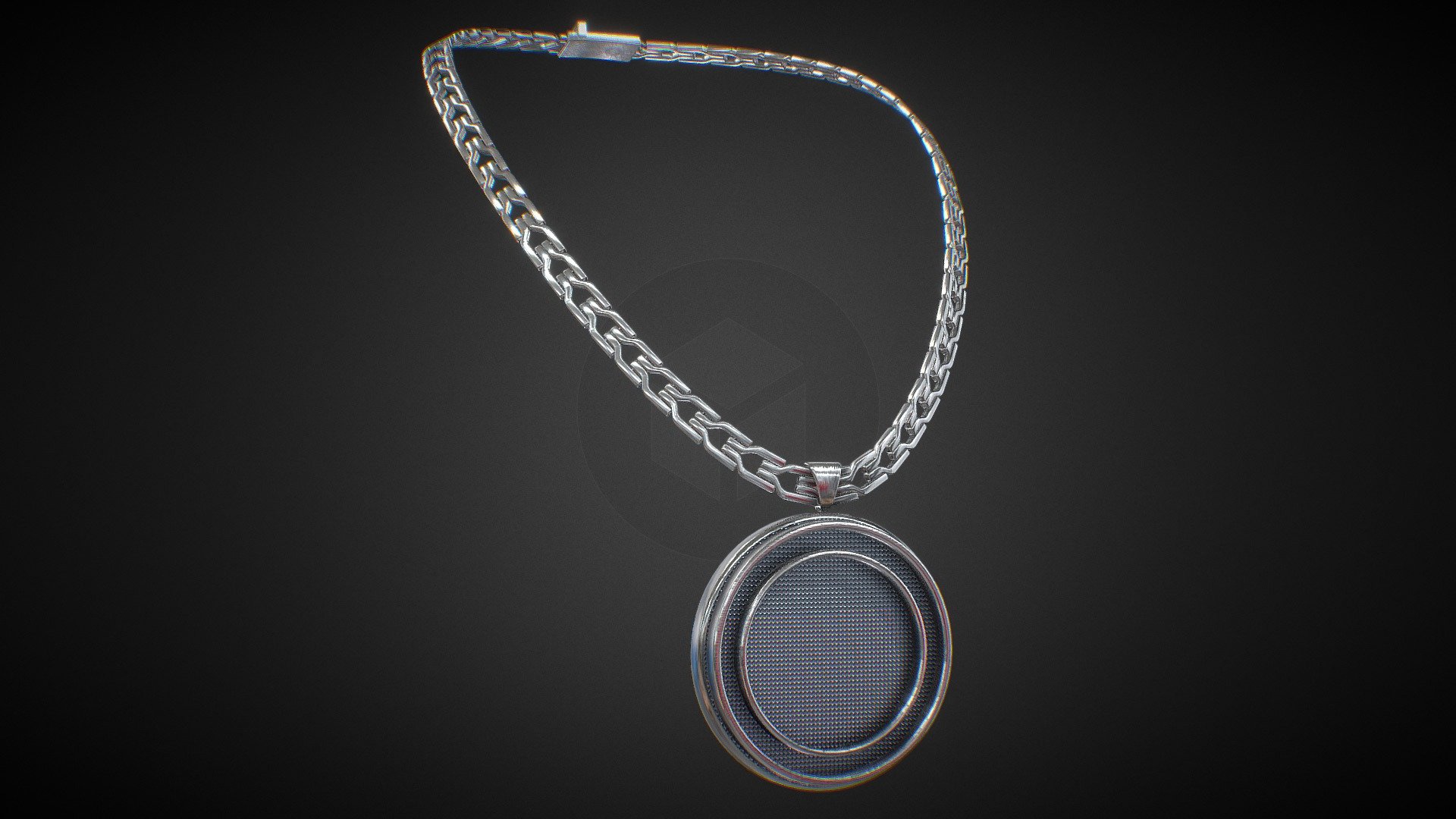 Blank Chain with Round Medallion - Buy Royalty Free 3D model by Tiko ...