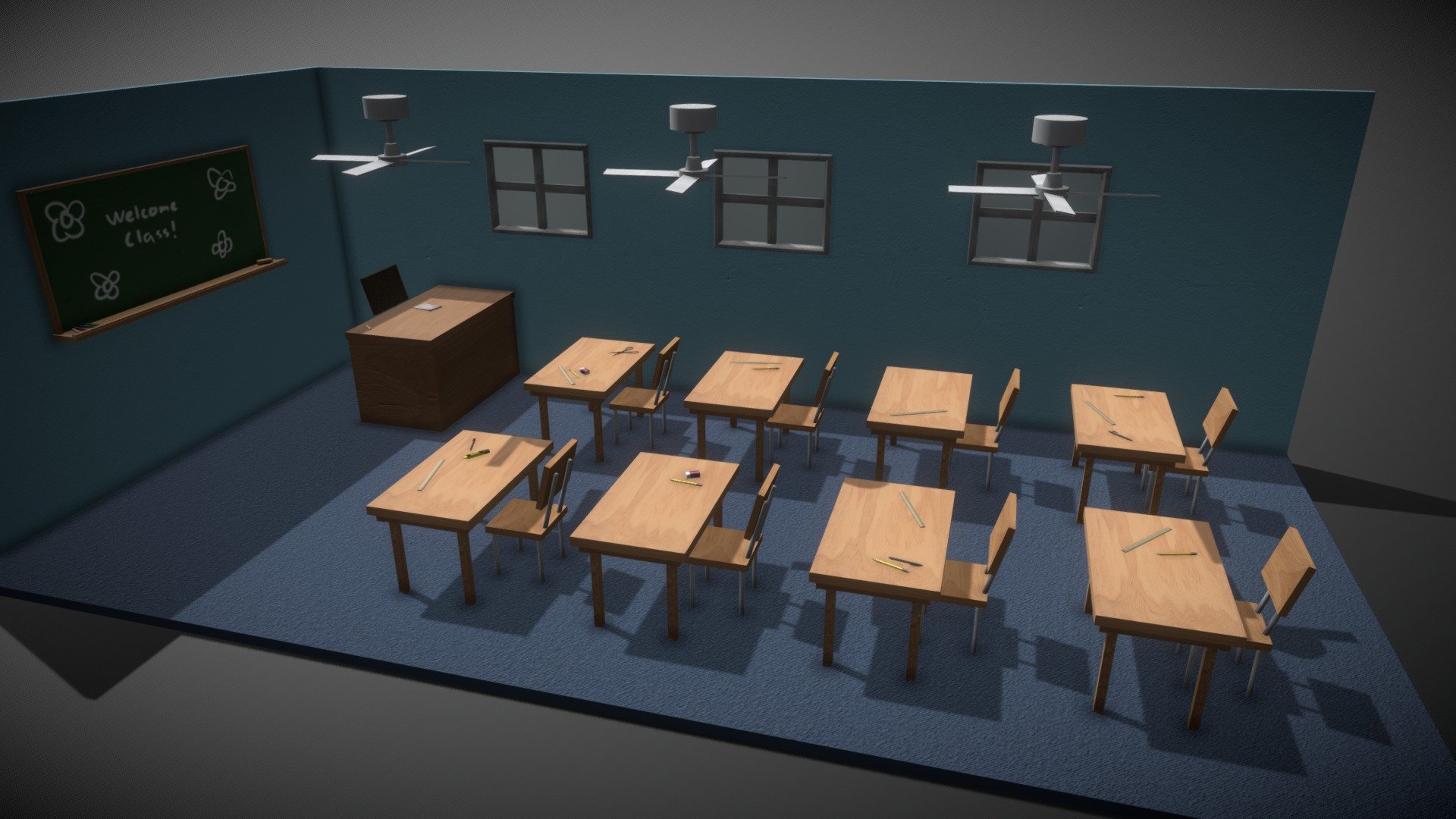 Classroom Diorama - 3D model by joshua.d.white [a90d753] - Sketchfab