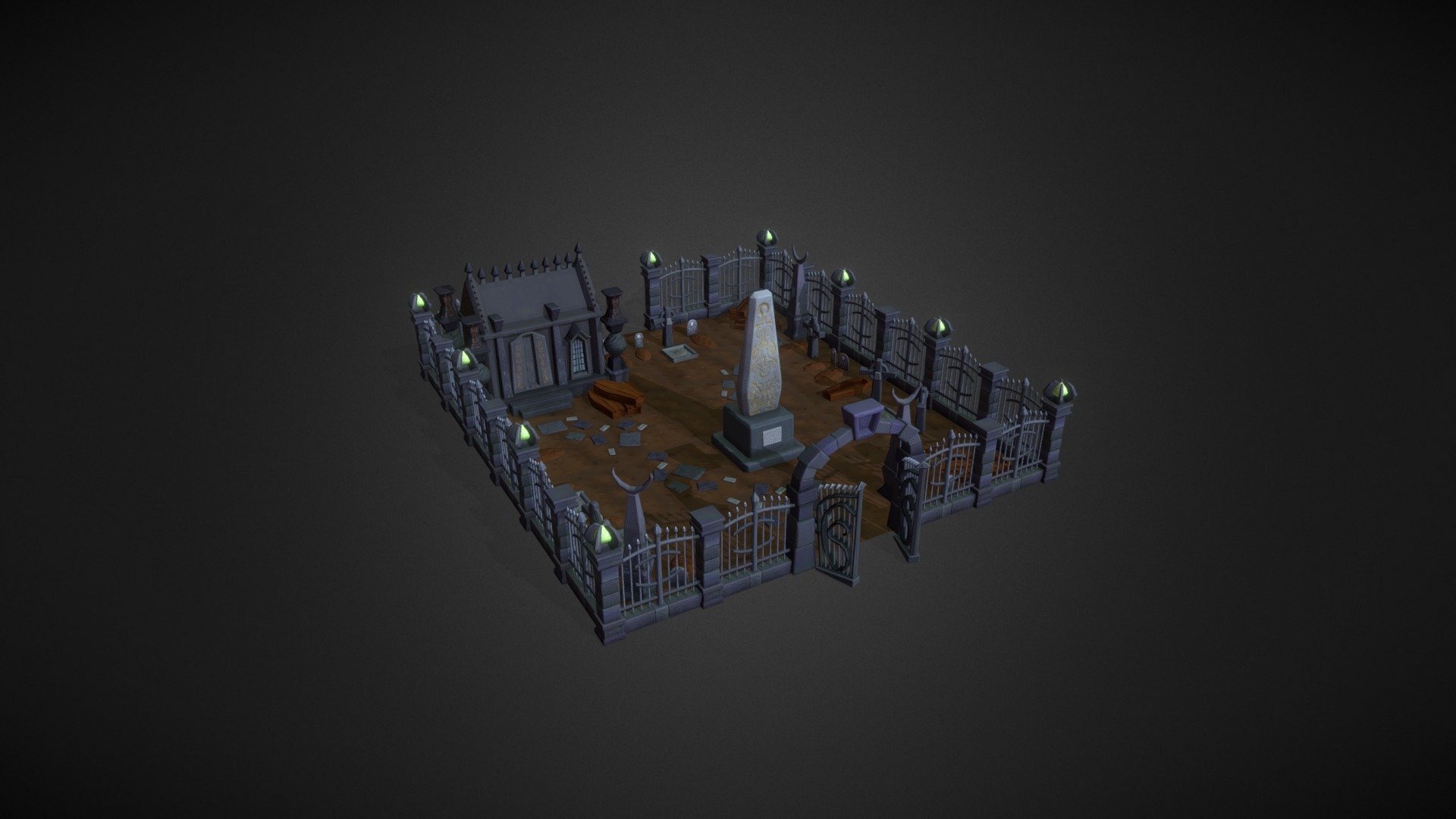 Small cemetery - 3D model by burnir [a911356] - Sketchfab