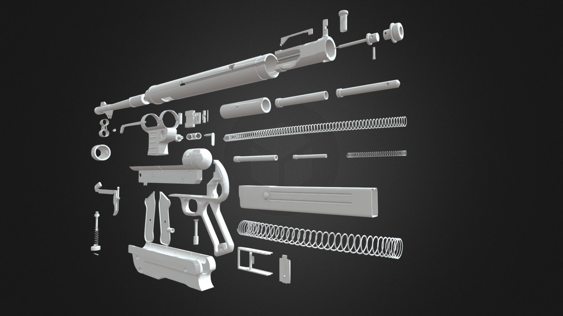 MP40 - main parts - to play and put together - Download Free 3D model ...