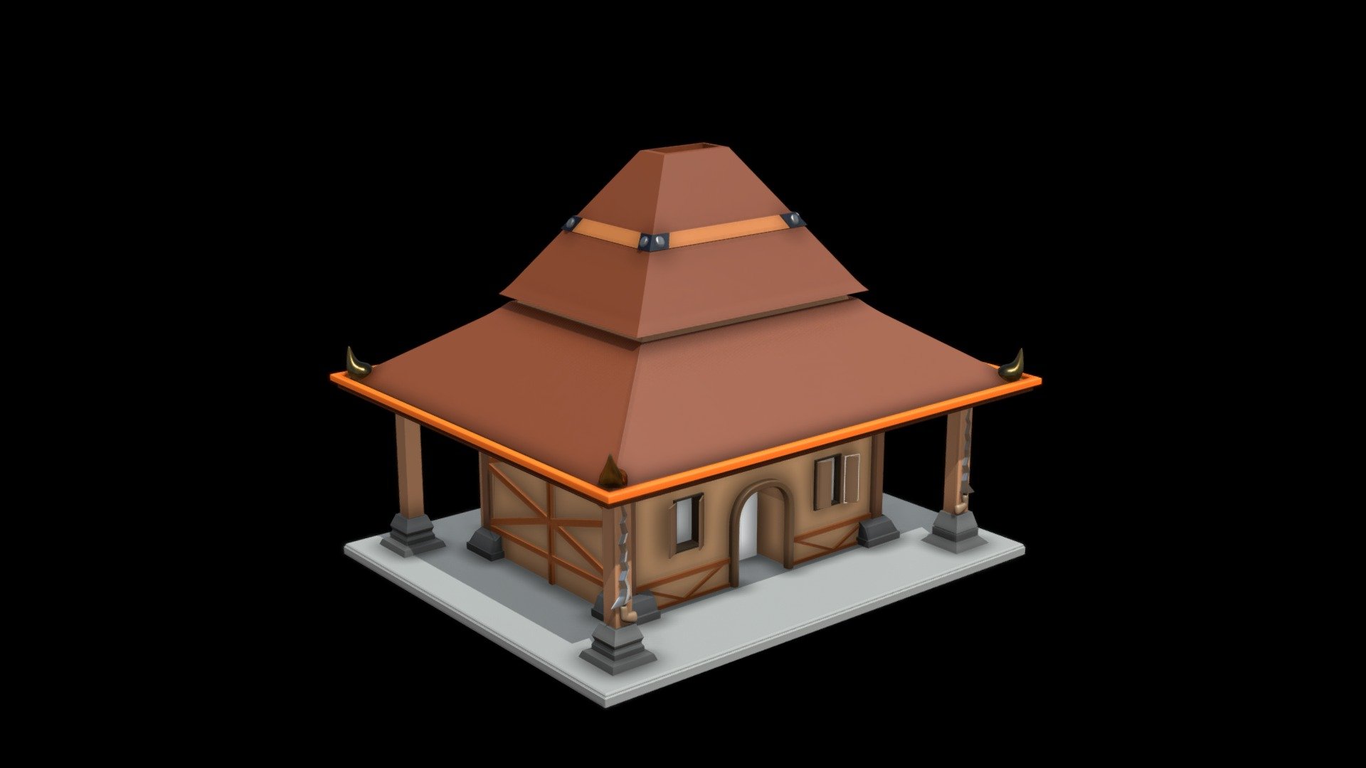 Rumah Joglo Indonesia ( Option 2 ) - Download Free 3D model by mbung ...