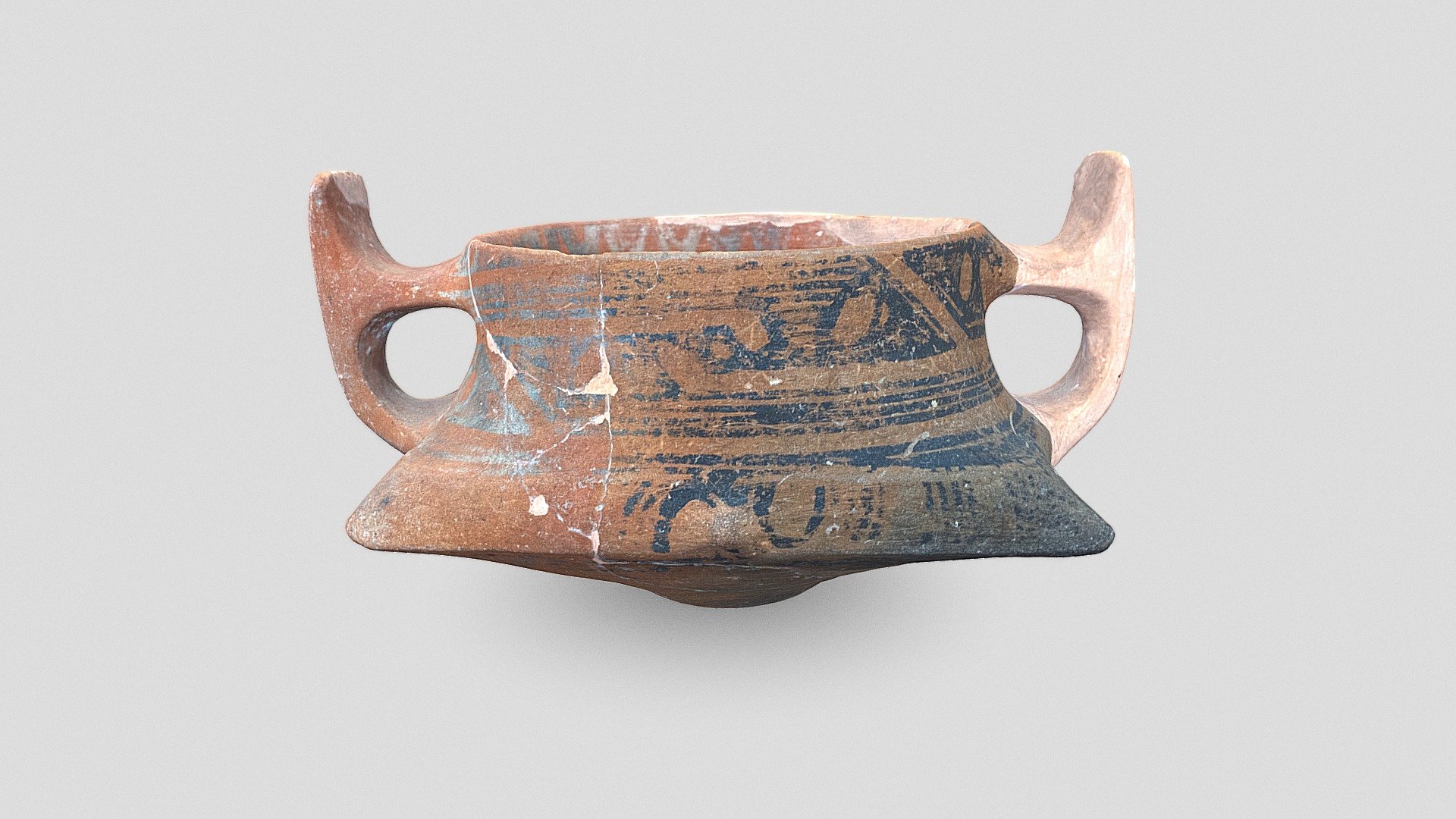 Ceramic vessel with two handles with outgrowths - 3D model by ...