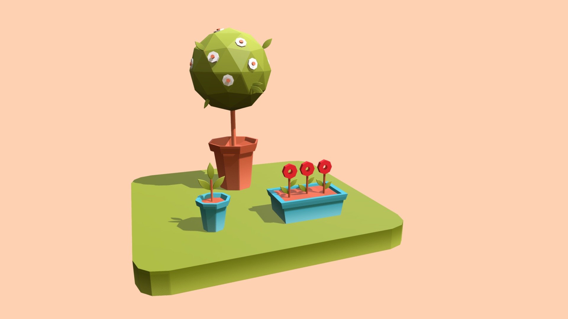 Low Poly Flowerpots for Game Environments - Download Free 3D model by ...