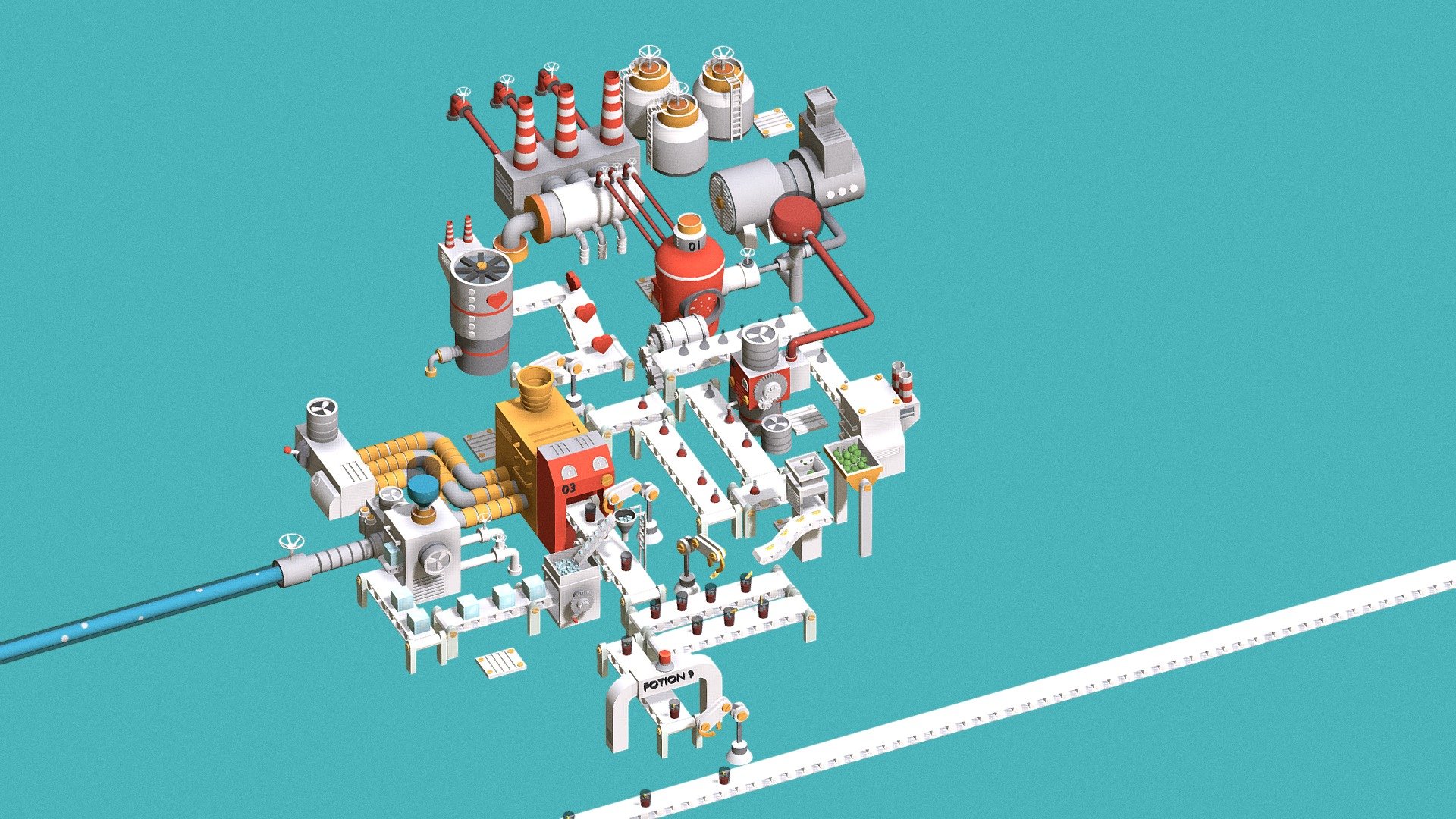 Isometric cartoon factory - 3D model by NaN_4aki (@NaN4aki) [a925264 ...