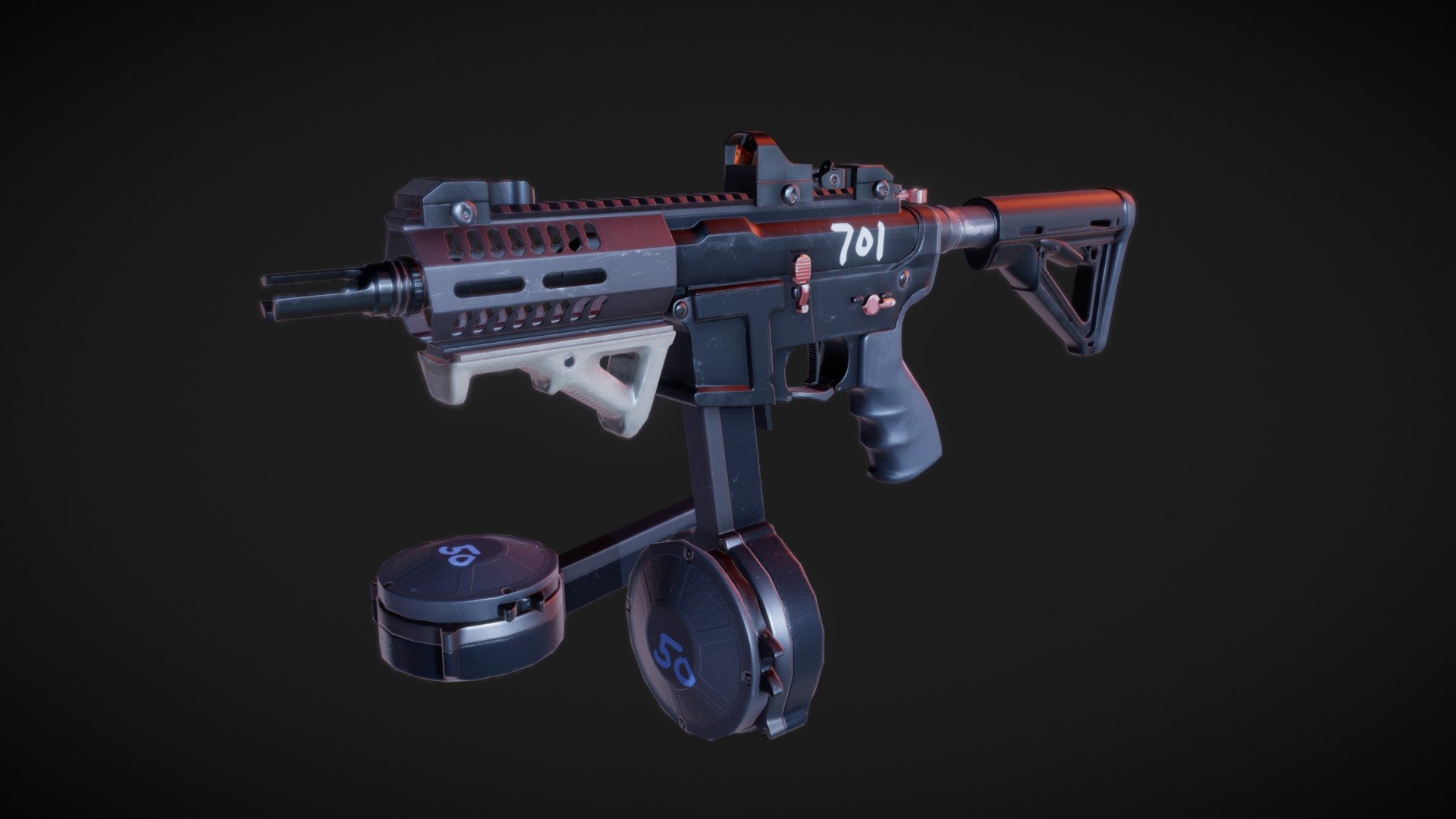 Assault rifle 9mm conversion - 3D model by AriCanvas [a92bd53] - Sketchfab