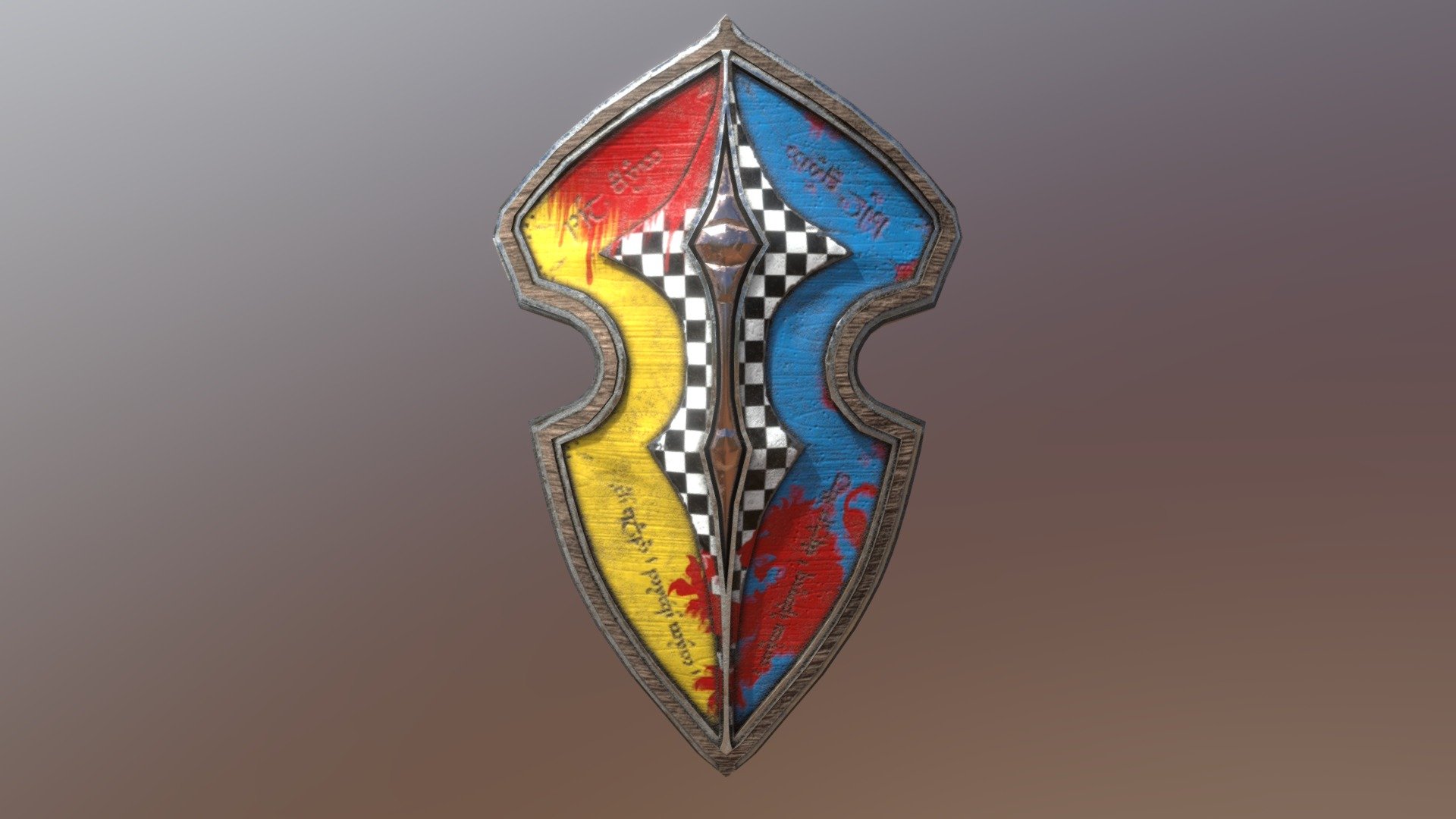 Painted Wood Raider Shield - 3D model by aclarke064 [a92c146] - Sketchfab