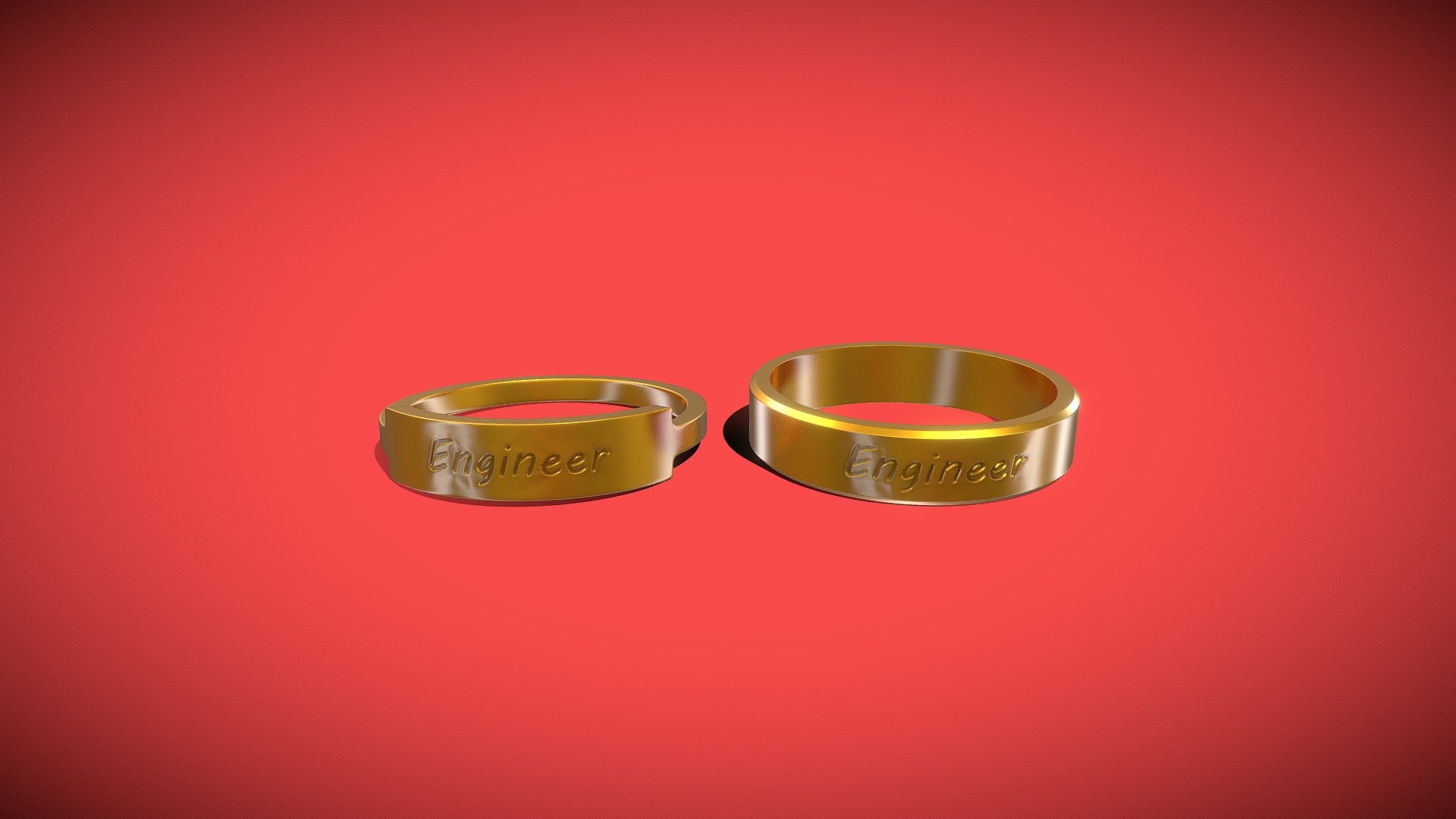 Engineer Couple Ring Gold - Buy Royalty Free 3D model by Sandeep Choudhary (@sandeepchoudhary ...