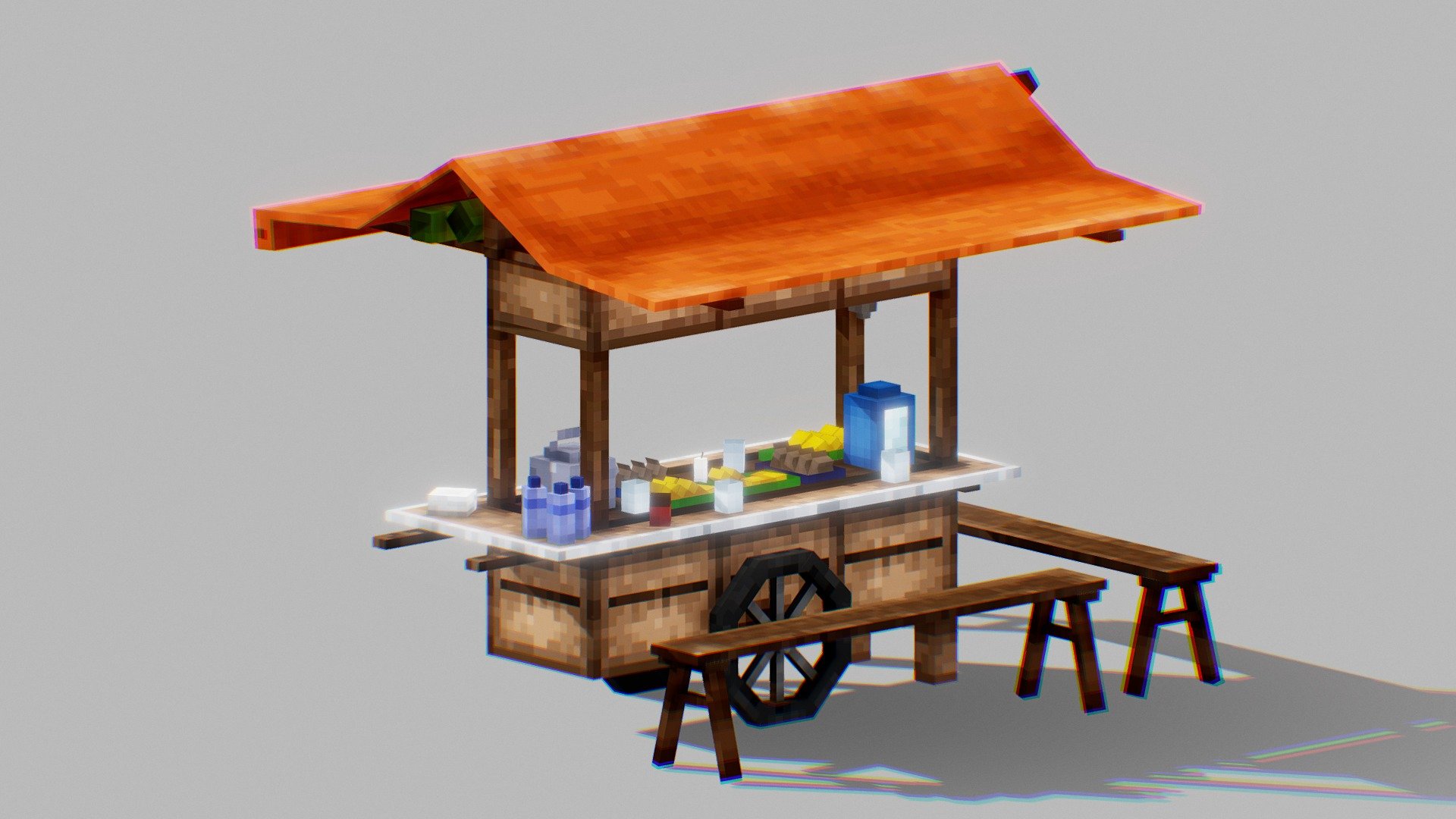 Indonesian Food Stall - Minecraft Model - 3D model by Twelve ...