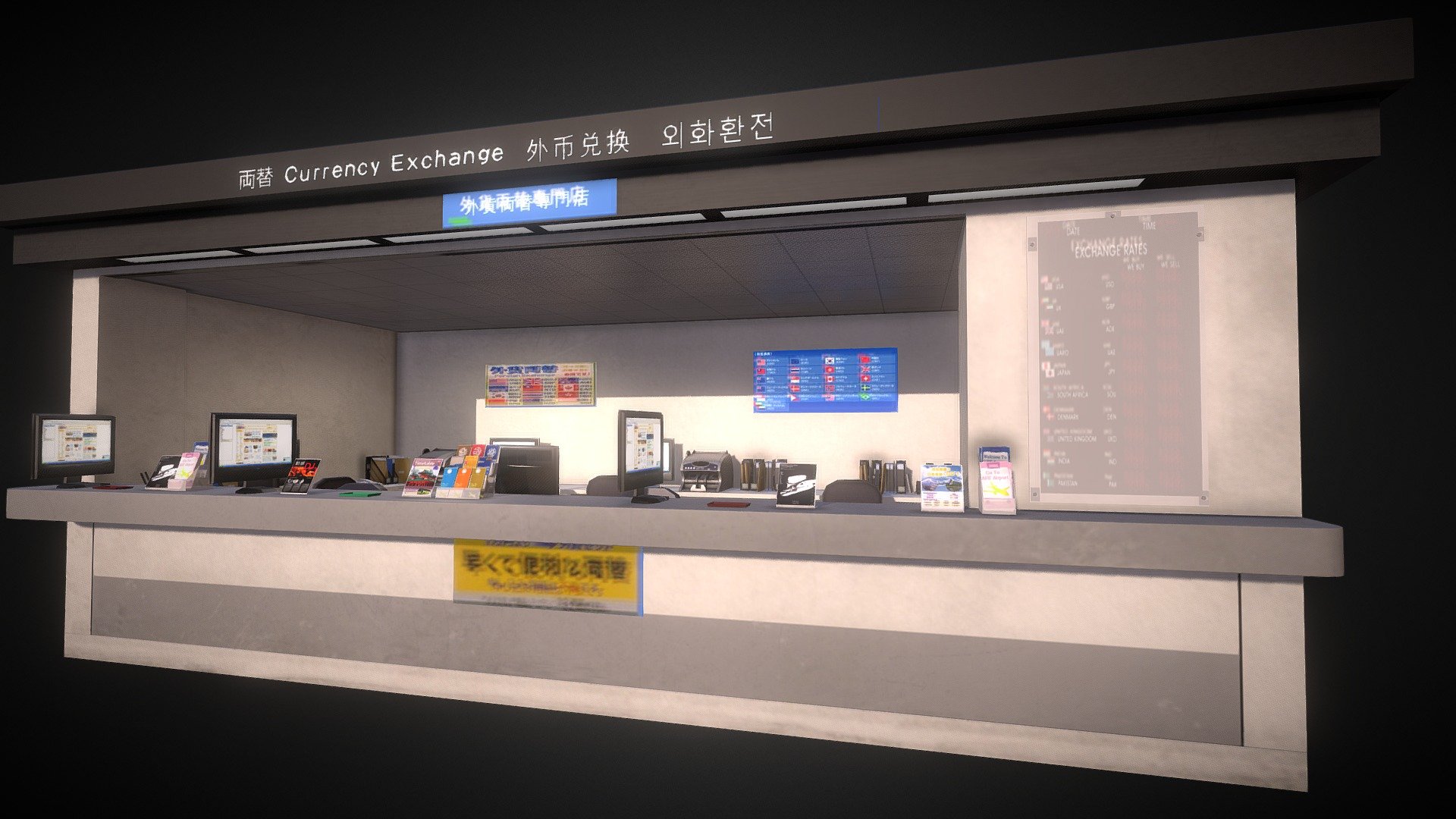 Currency Exchange Store - Buy Royalty Free 3D model by animod [a934e5f ...