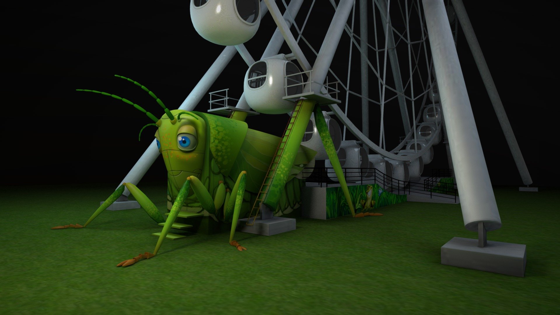 OPERATOR'S BOOTH FERRIS WHEEL DESIGN GRASSHOPPER - Buy Royalty Free 3D ...