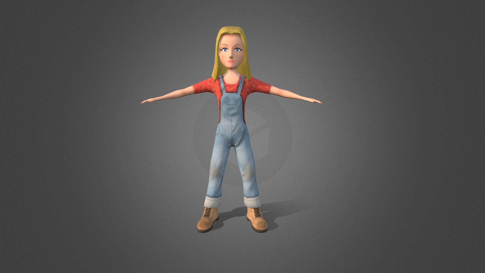 Low poly girl in worker clothes - Buy Royalty Free 3D model by ...