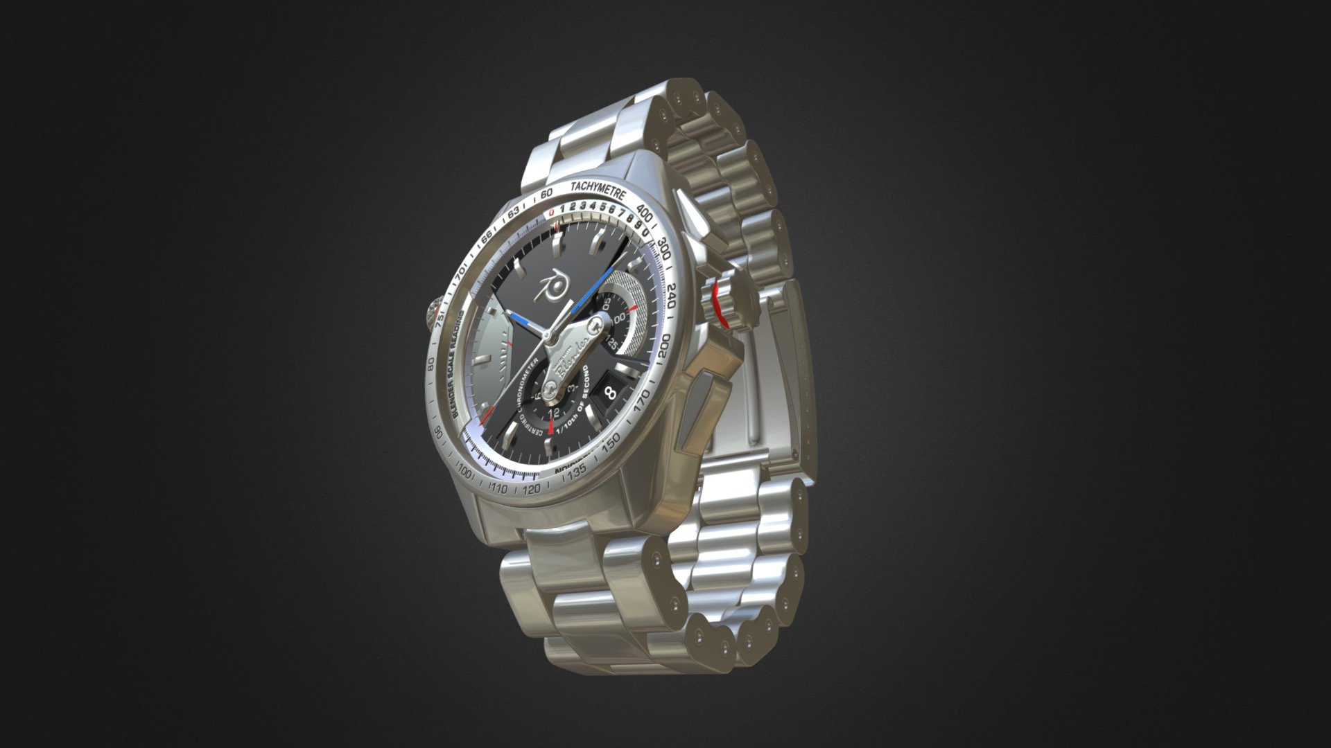 Chronograph Watch - Download Free 3D model by graphiccompressor ...