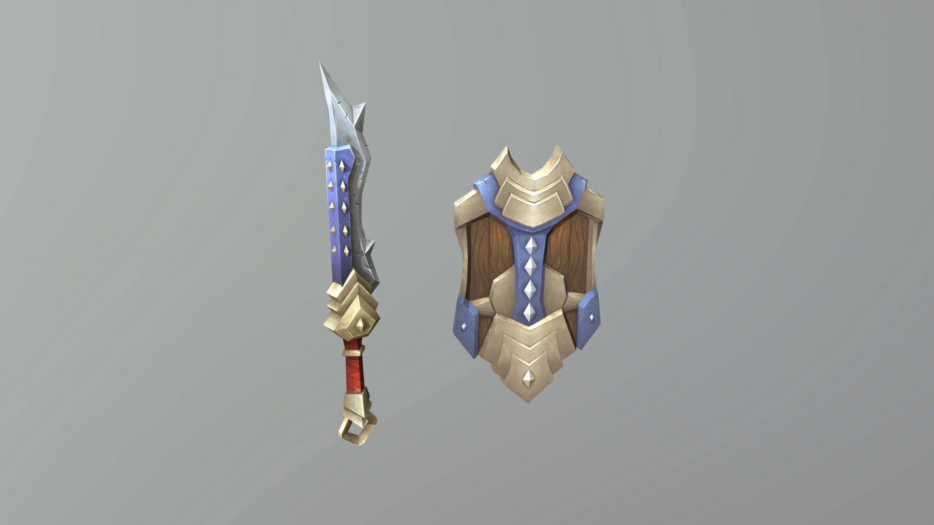 Low poly Sword and Shield - 3D model by tcmpinheiro [a94bb4b] - Sketchfab