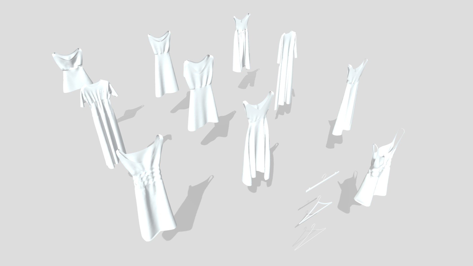 10 hanged Dress Collection - 3D model by kopofx [a94cdbe] - Sketchfab