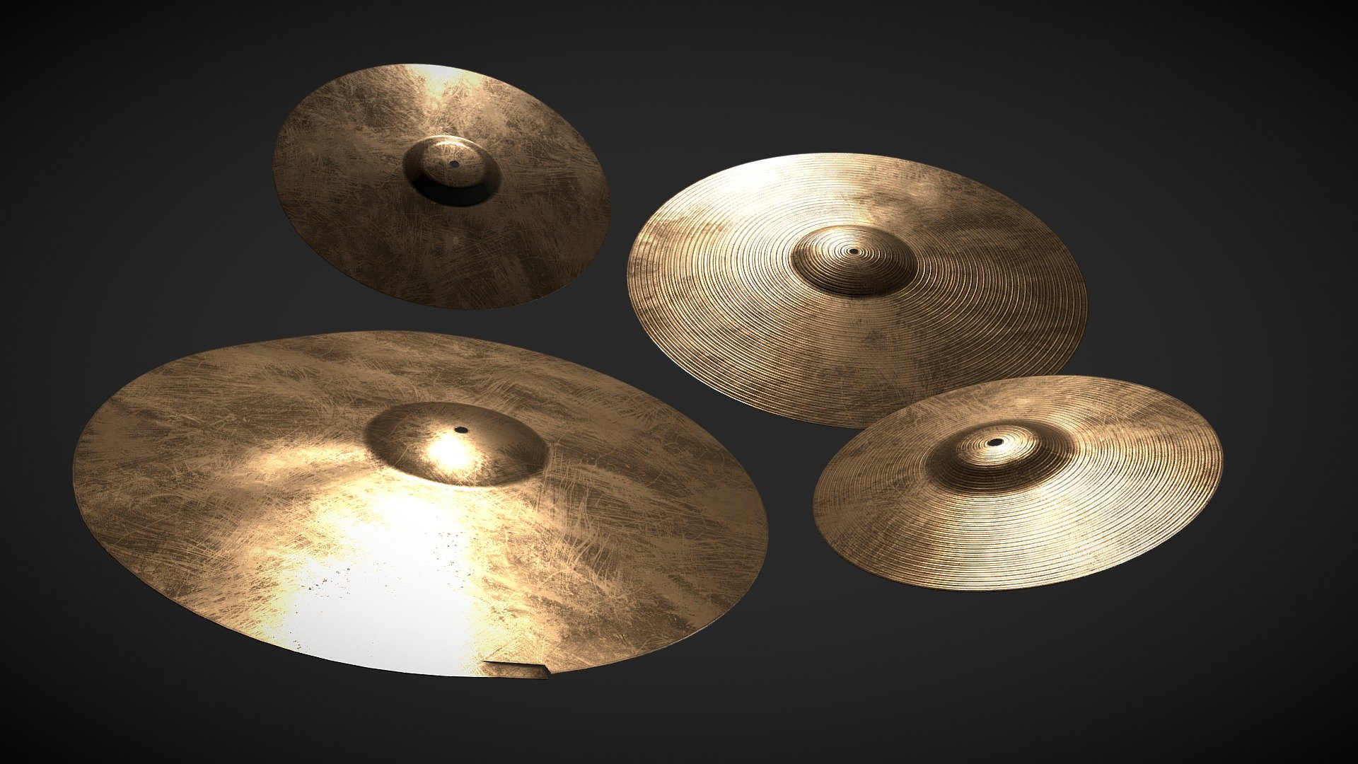 Drum Cymbals - Buy Royalty Free 3D model by Aaron Winnenberg ...