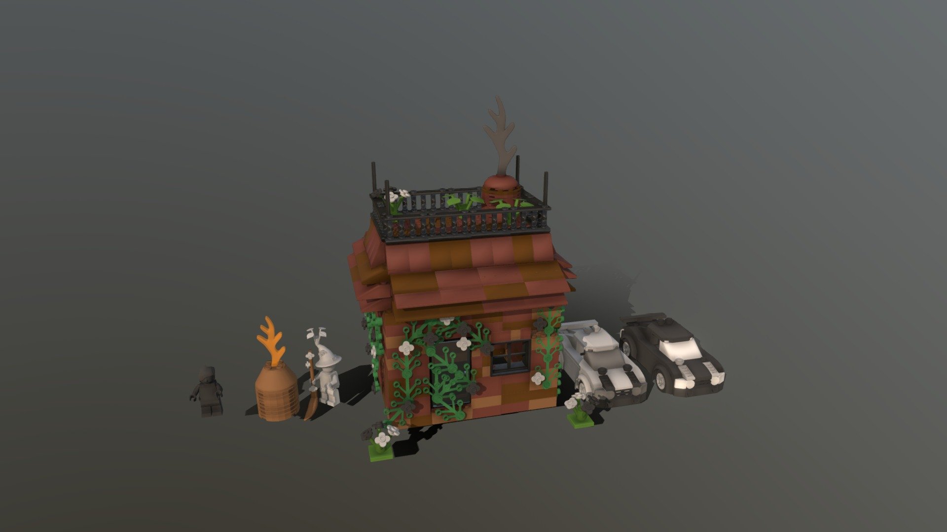 Monochrome Cottagecore Hut (WIP) - Download Free 3D model by ...