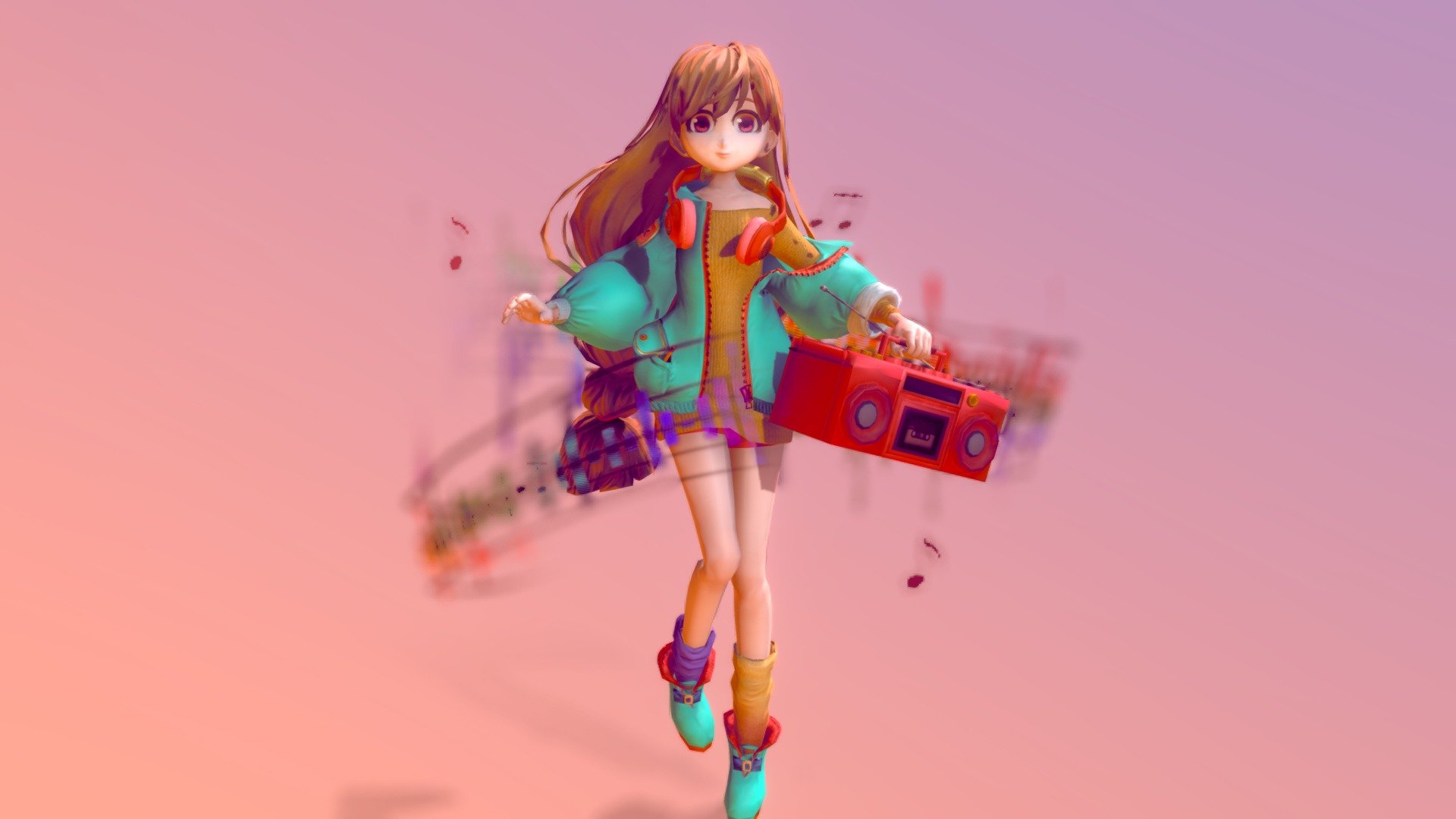 Radio Girl - 3D model by RoRoCoChio [a9568cb] - Sketchfab