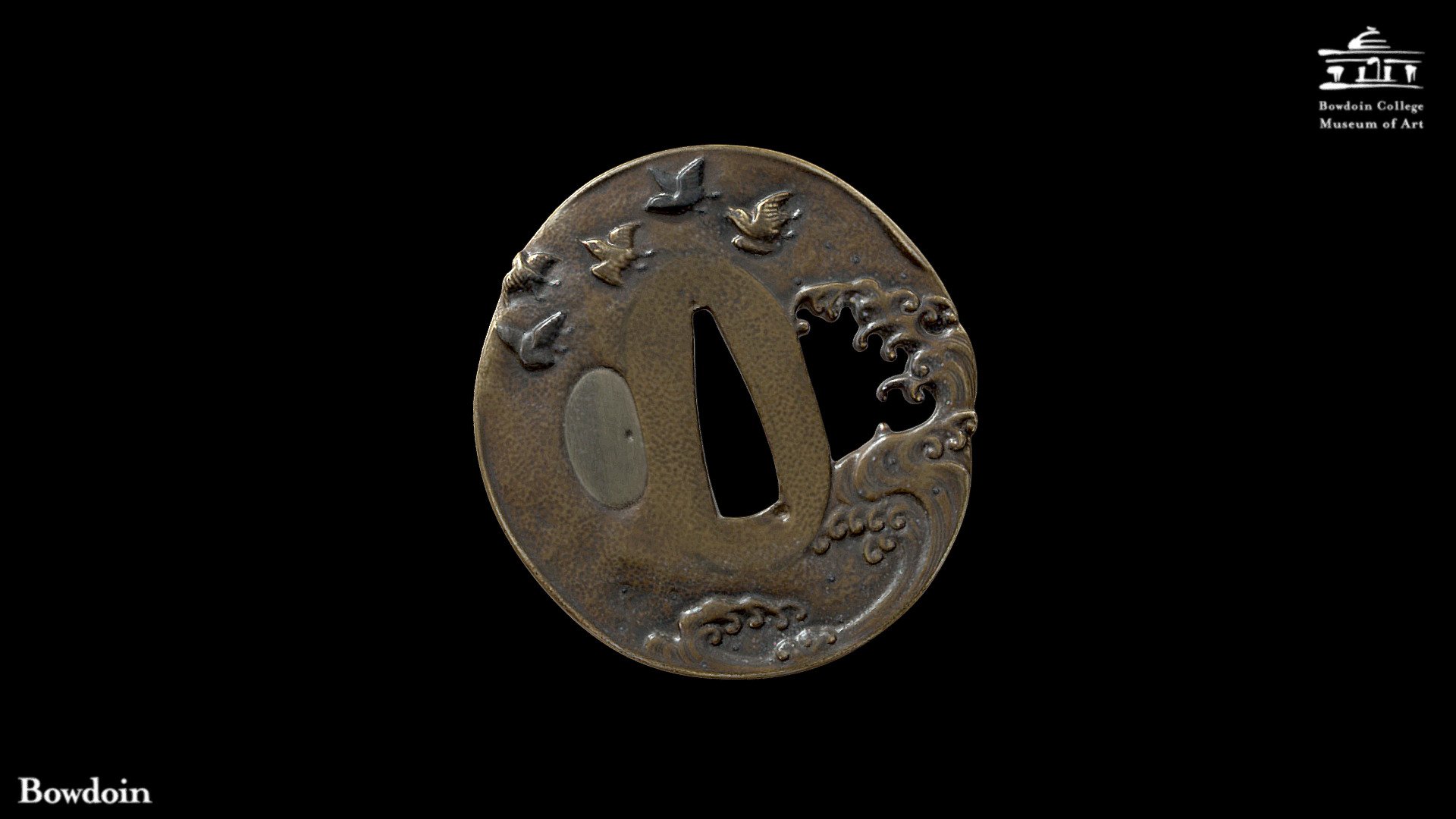 Sword Guard (Tsuba): Birds with Waves - 3D model by Bowdoin College ...