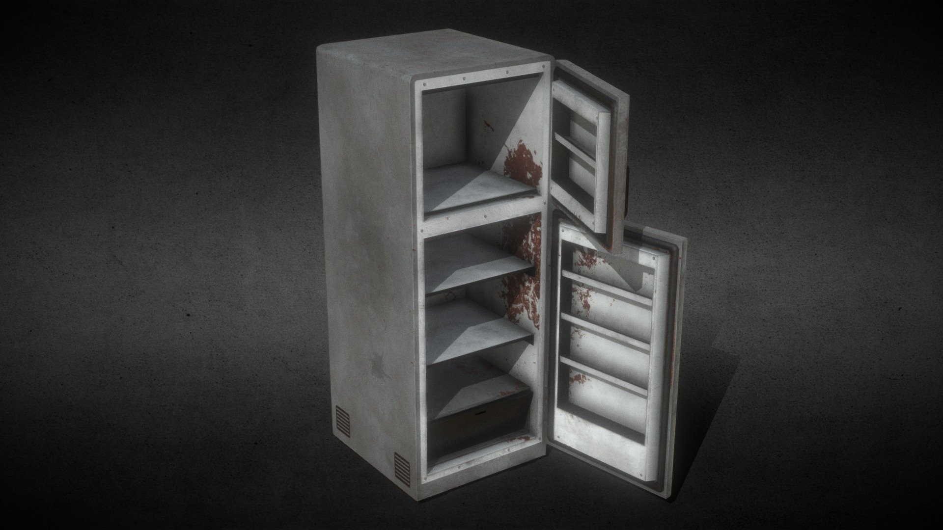 Low Poly Old Rusty Fridge - Game Ready - Download Free 3D model by ...